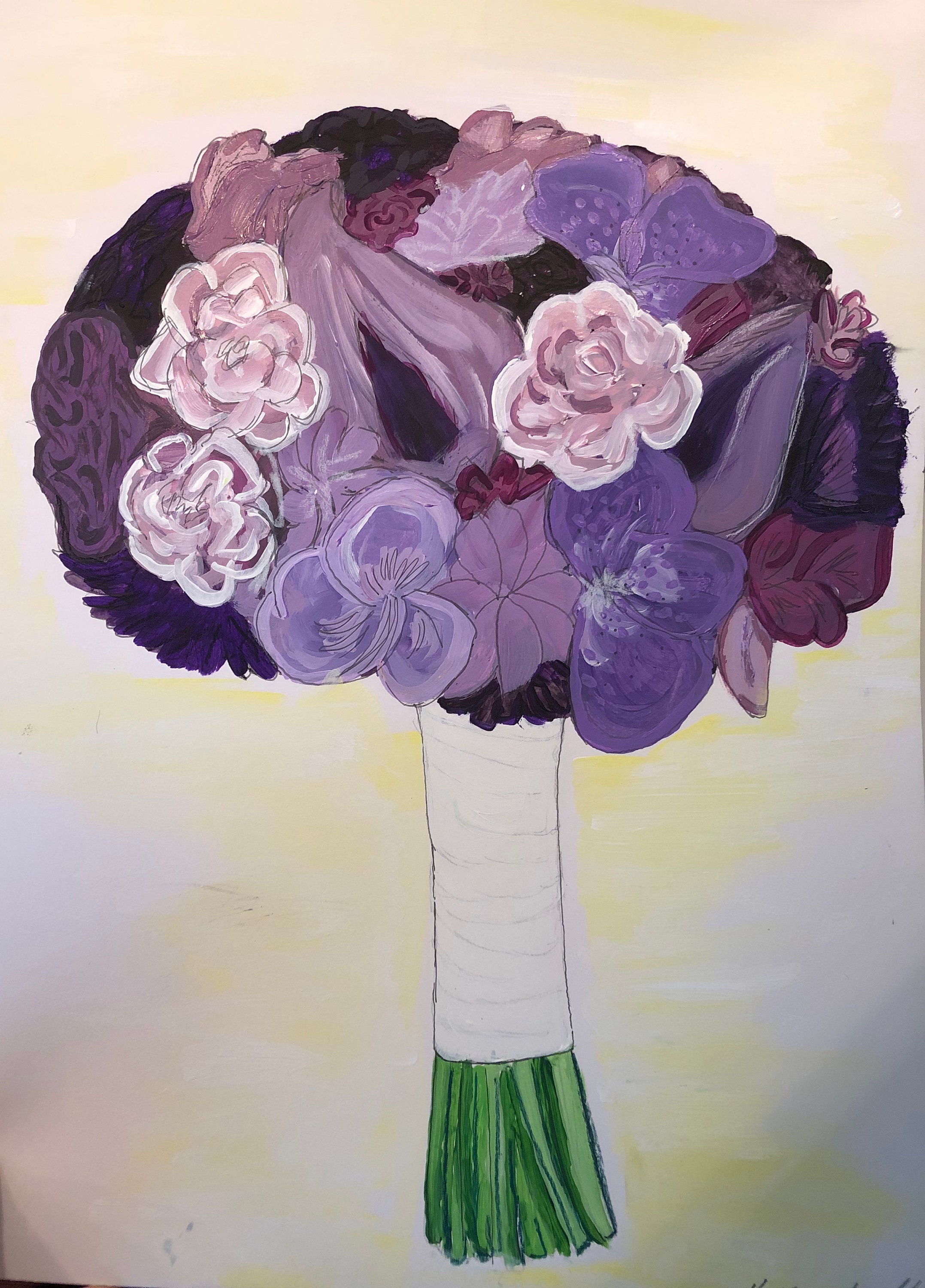 Custom Bridal Bouquet Wedding Painting - Etsy