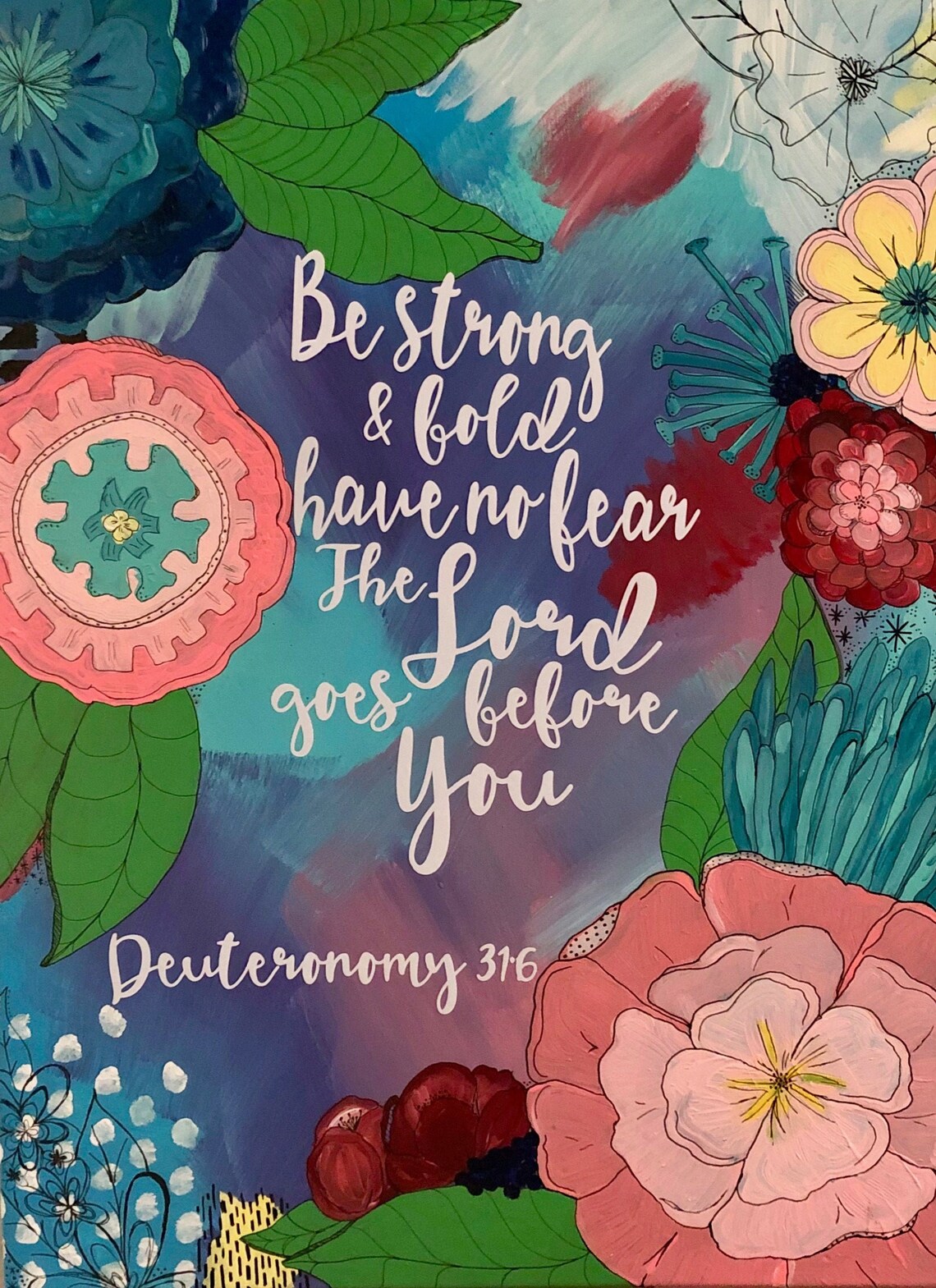 Wall Art, Scripture Art, Floral Art, Unique Gifts, Limited Run Print ...