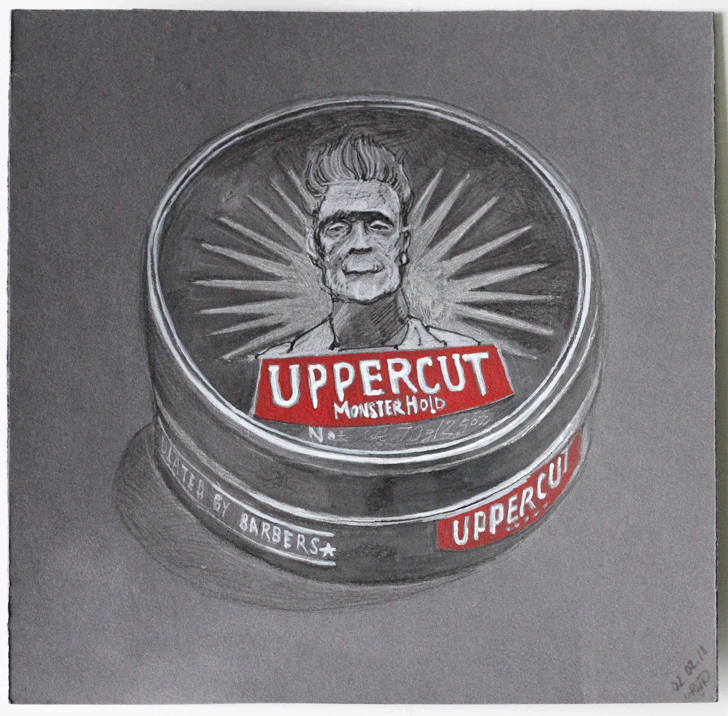 Original Drawing of Vintage Men's Hair Pomade Package Gift for Him ...