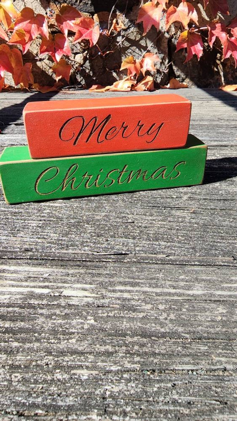 Christmas Word Blocks - Etsy