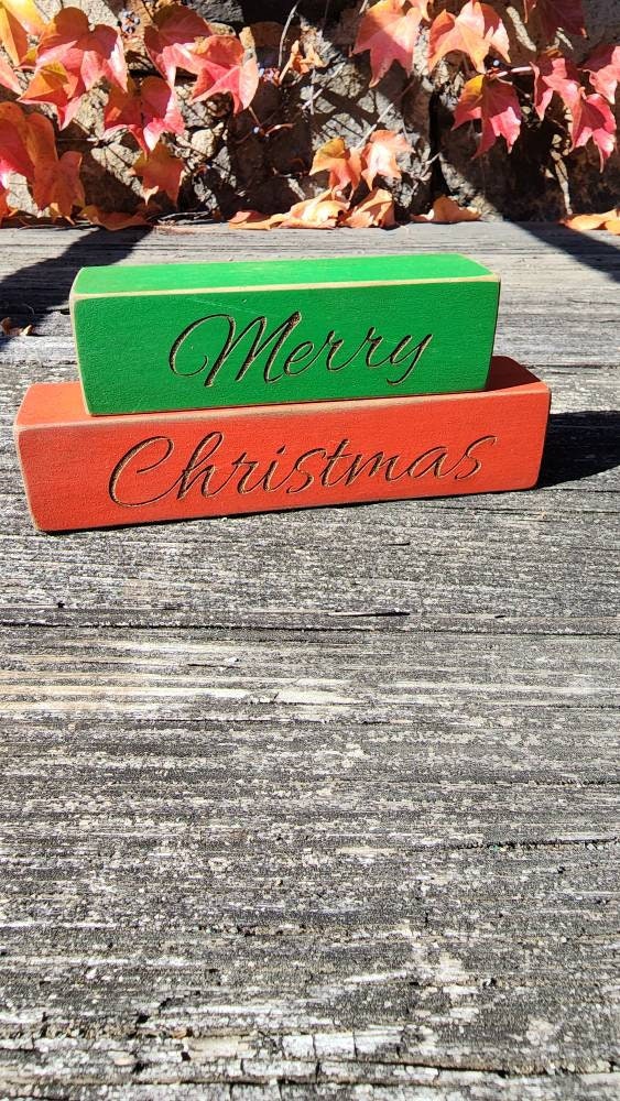 Christmas Word Blocks - Etsy