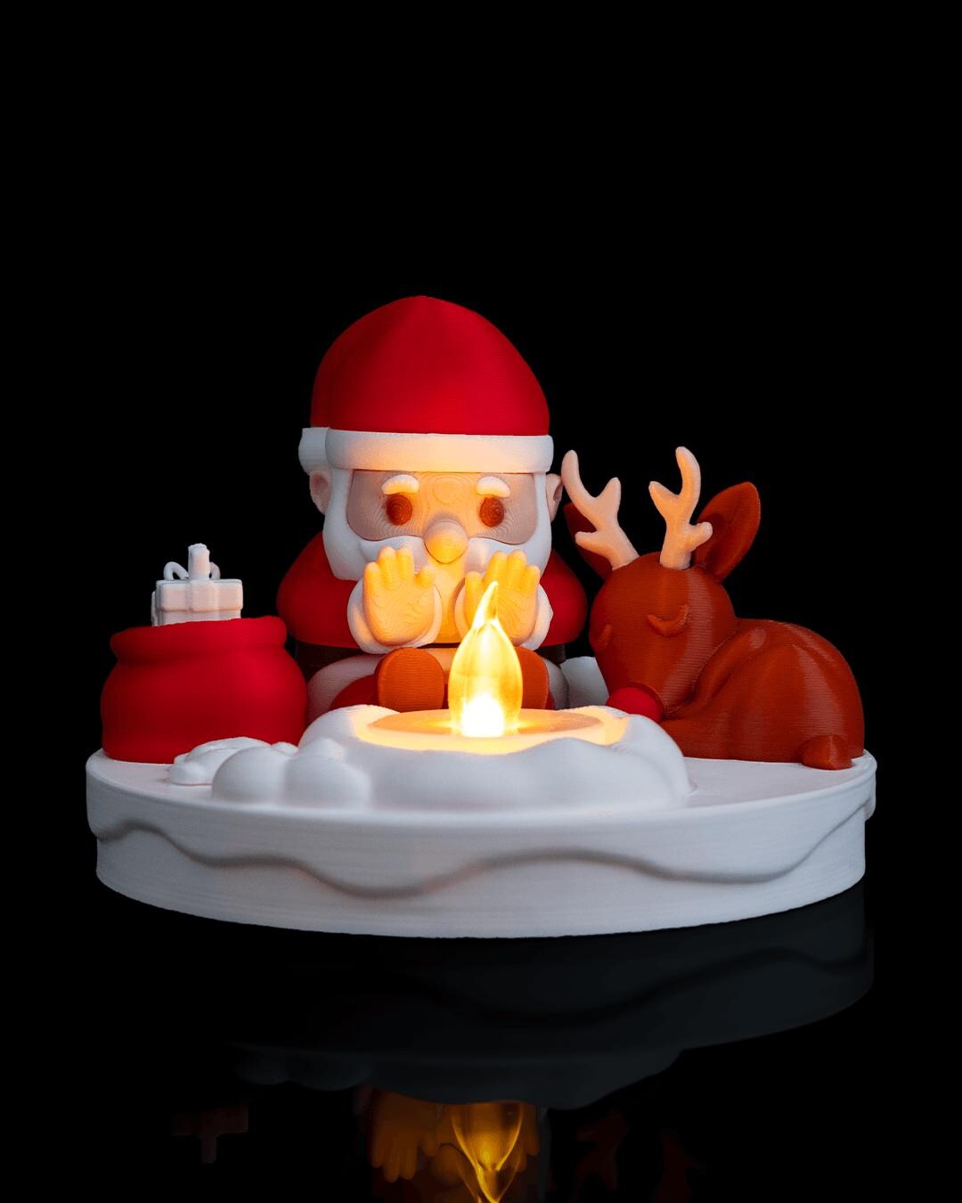 Santas Bonfire • Funny Christmas Santa • 3D Printed Holiday Display - Etsy
