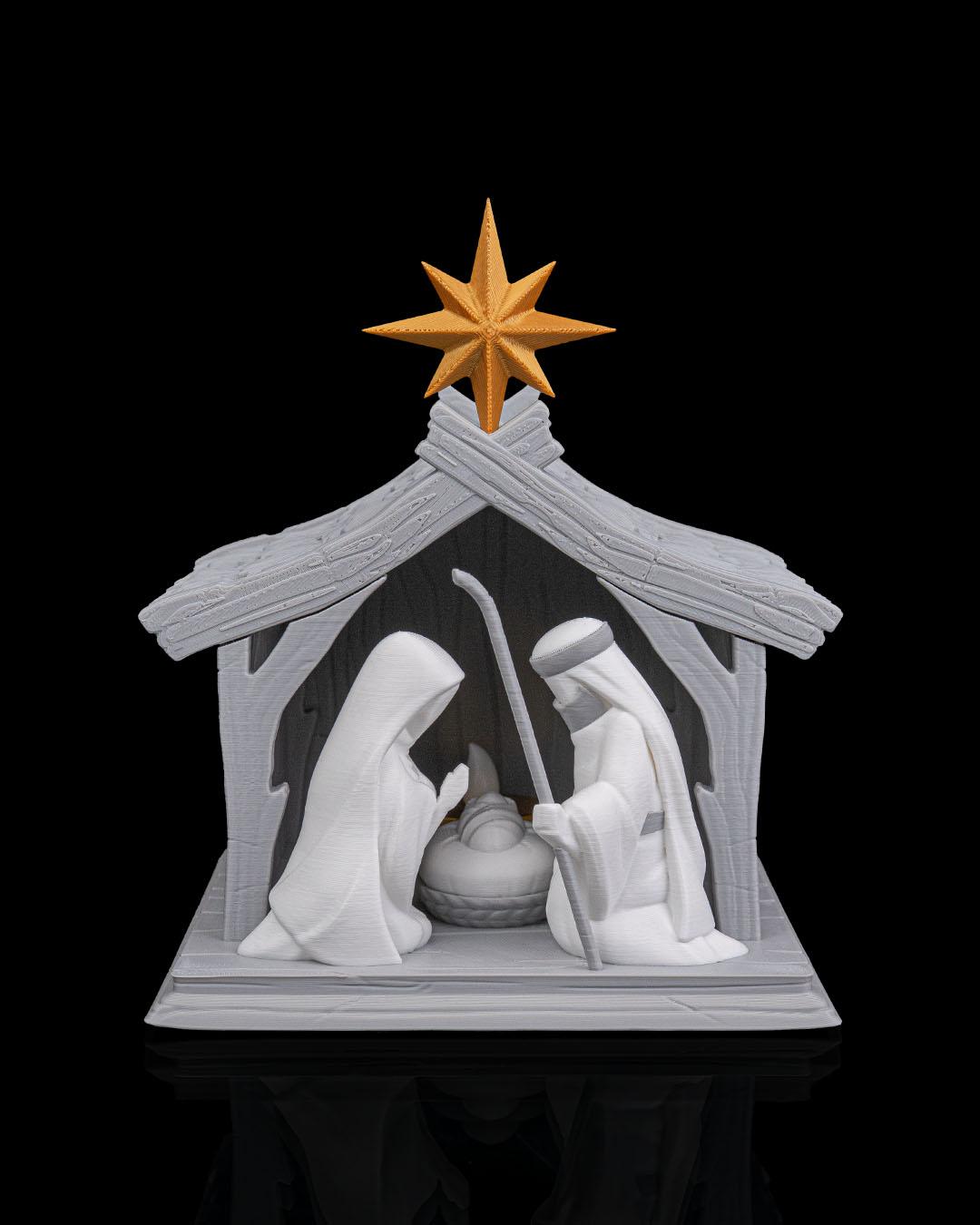 3D Printed Nativity Set • Mary Joseph Jesus • Minimalist Christmas ...
