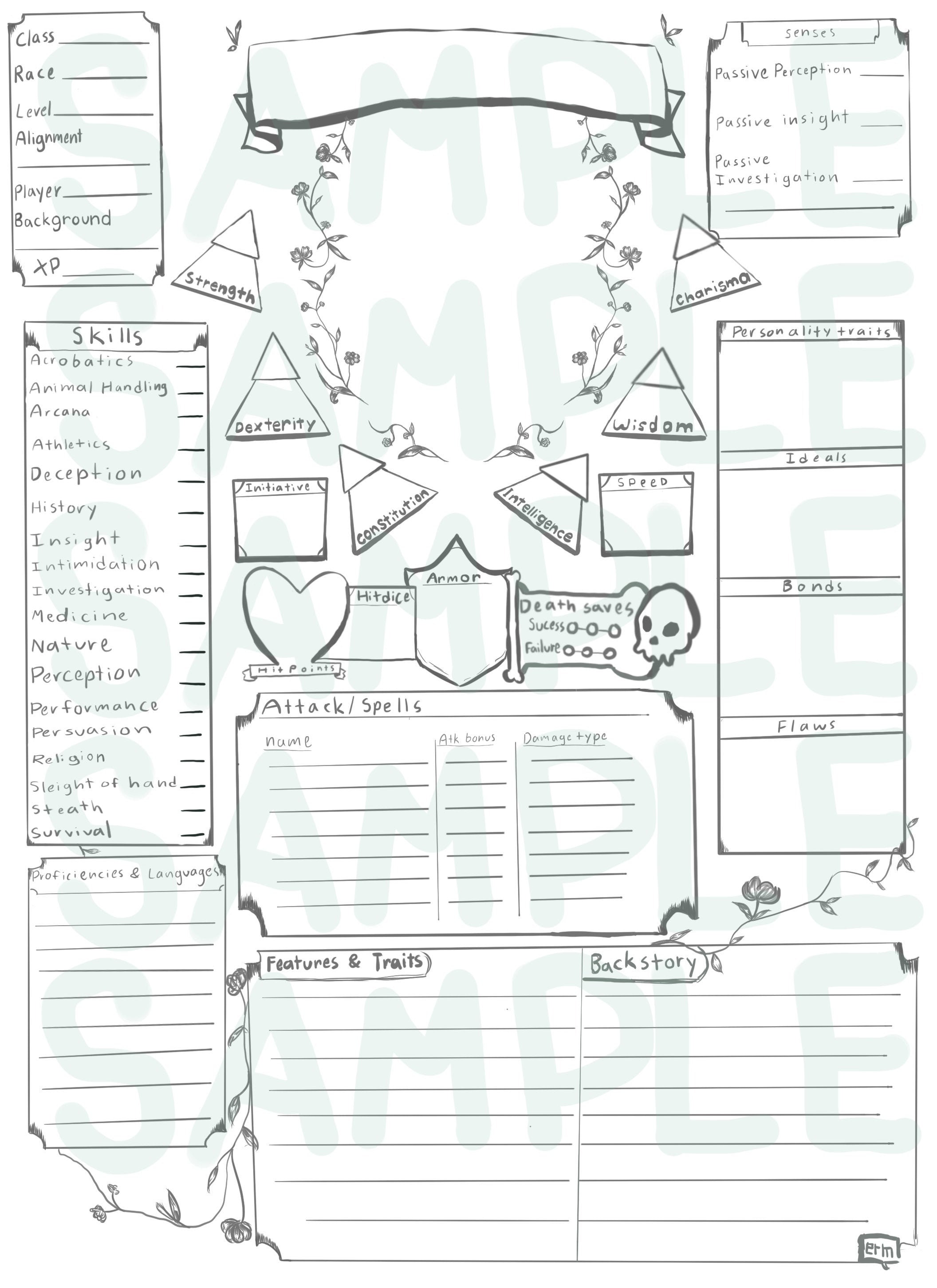 Blank Character Sheet Pdf General Discussion Dandd Beyond General All 