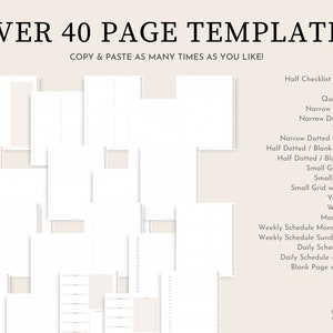 Digital Notebook | 12 Dividers Sections | 40 Digital Page Templates ...