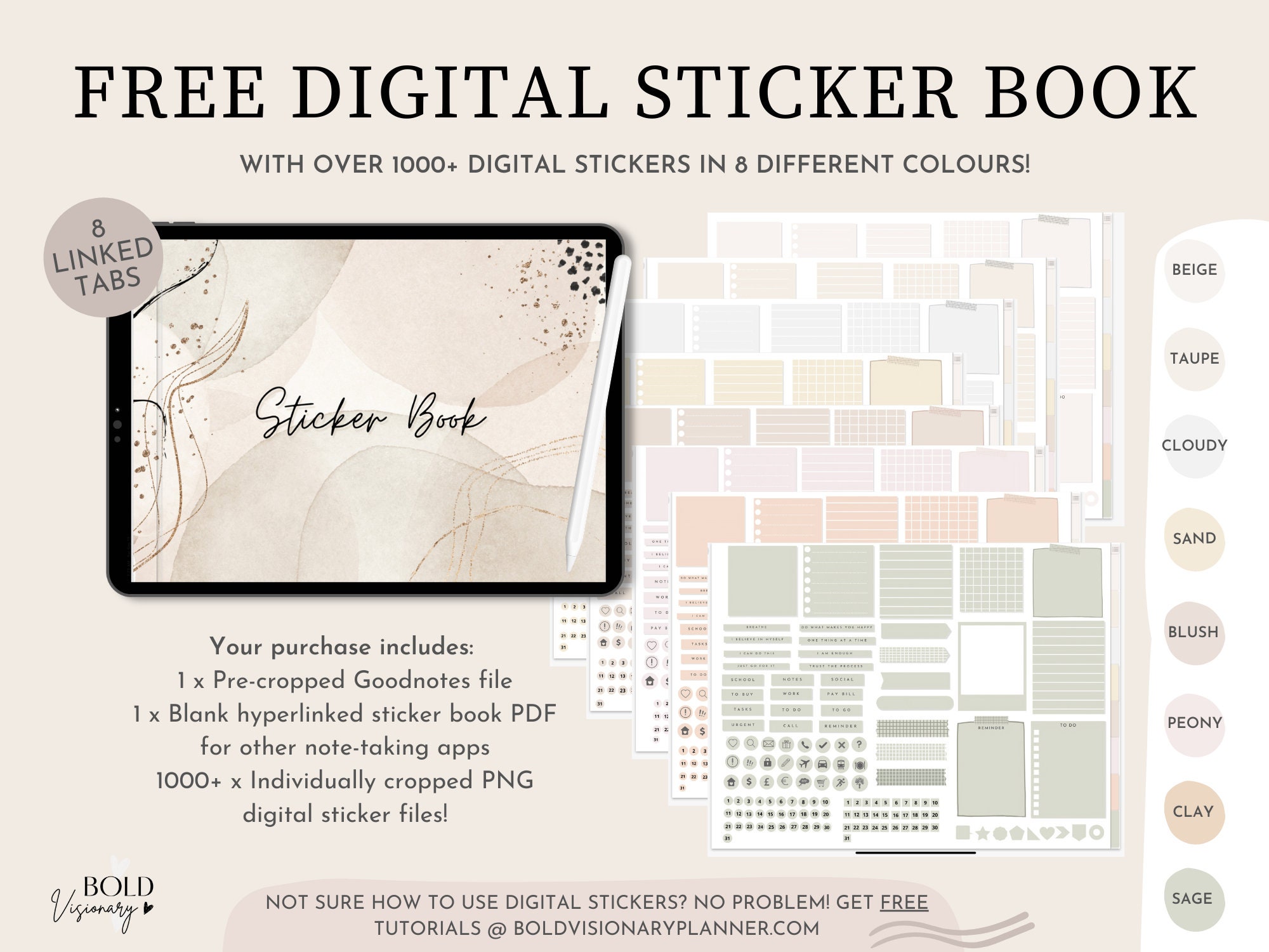 Digital Notebook | 12 Dividers Sections | 40 Digital Page Templates ...