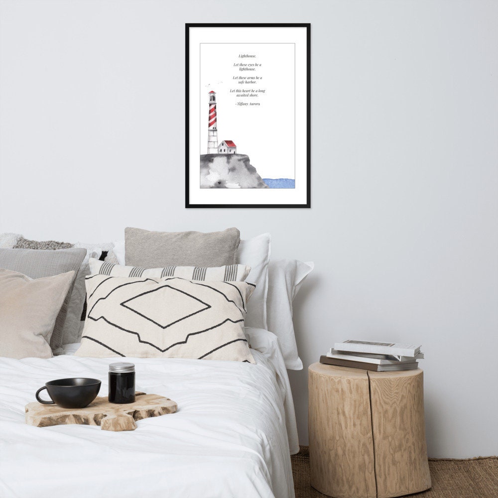 Lighthouse Poem Wall Art Canvas Print Framed Print - Etsy