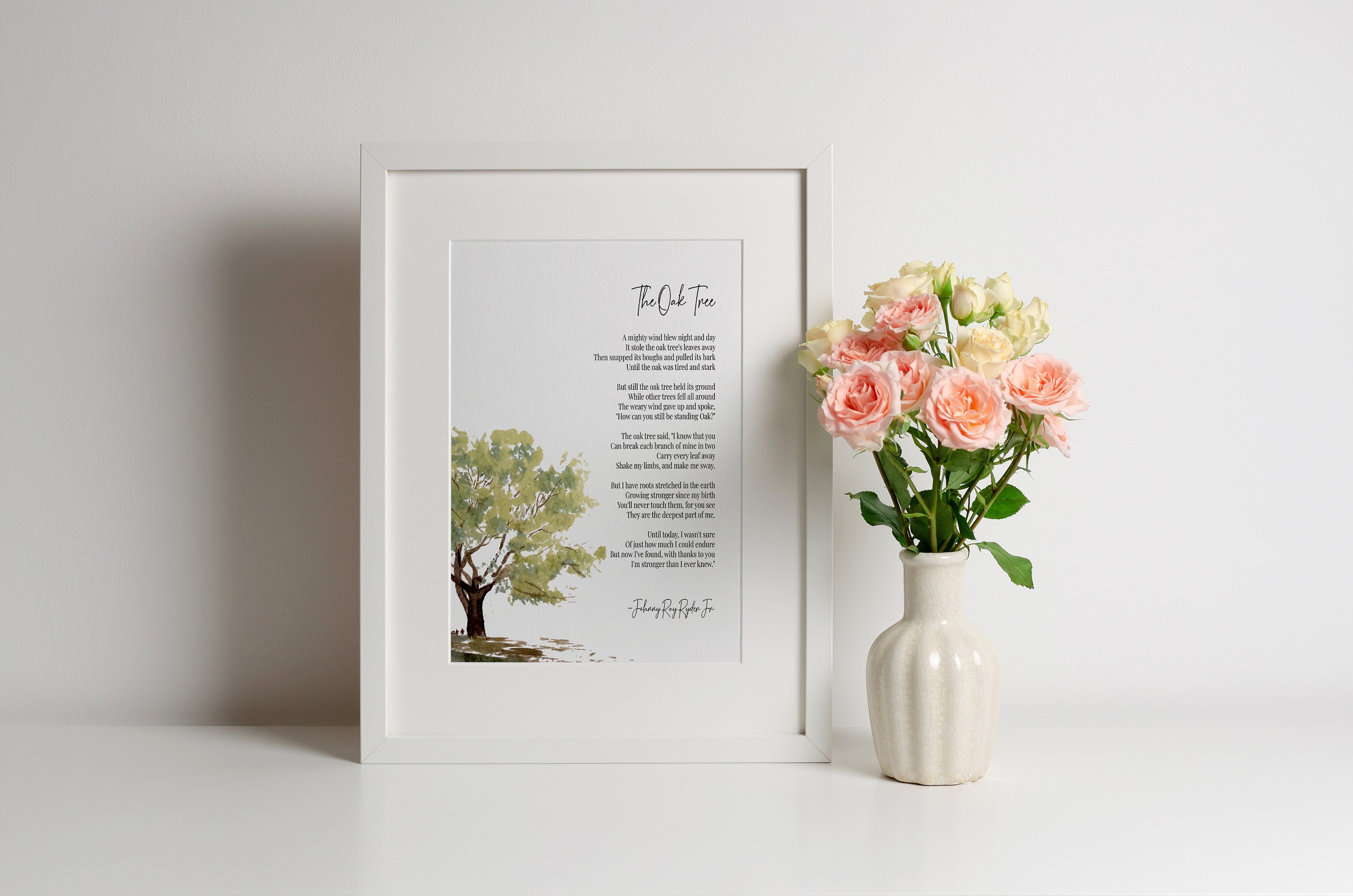 The Oak Tree Poem by Johnny Ray Ryder Jr. Framed Print 8x10" - Etsy