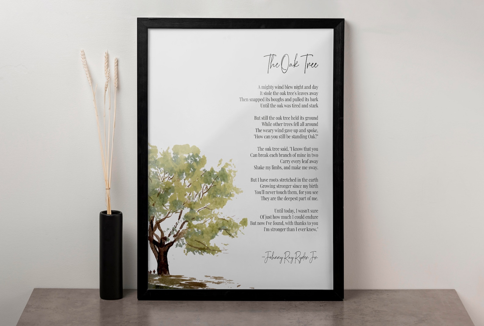 The Oak Tree Poem by Johnny Ray Ryder Jr. Print / Canvas / Framed Print ...