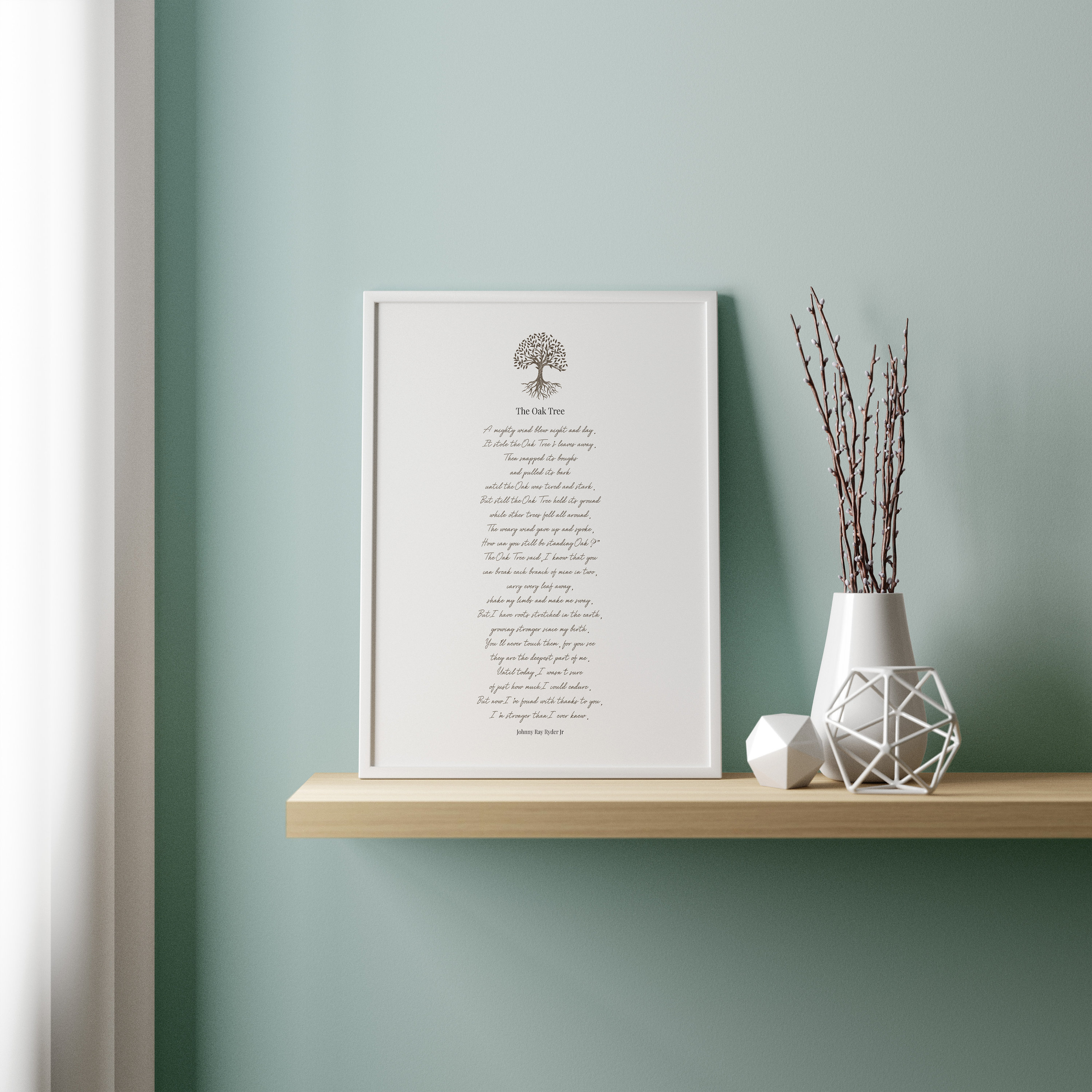 The Oak Tree Poem by Johnny Ray Ryder Jr. Print / Canvas / Framed Print ...