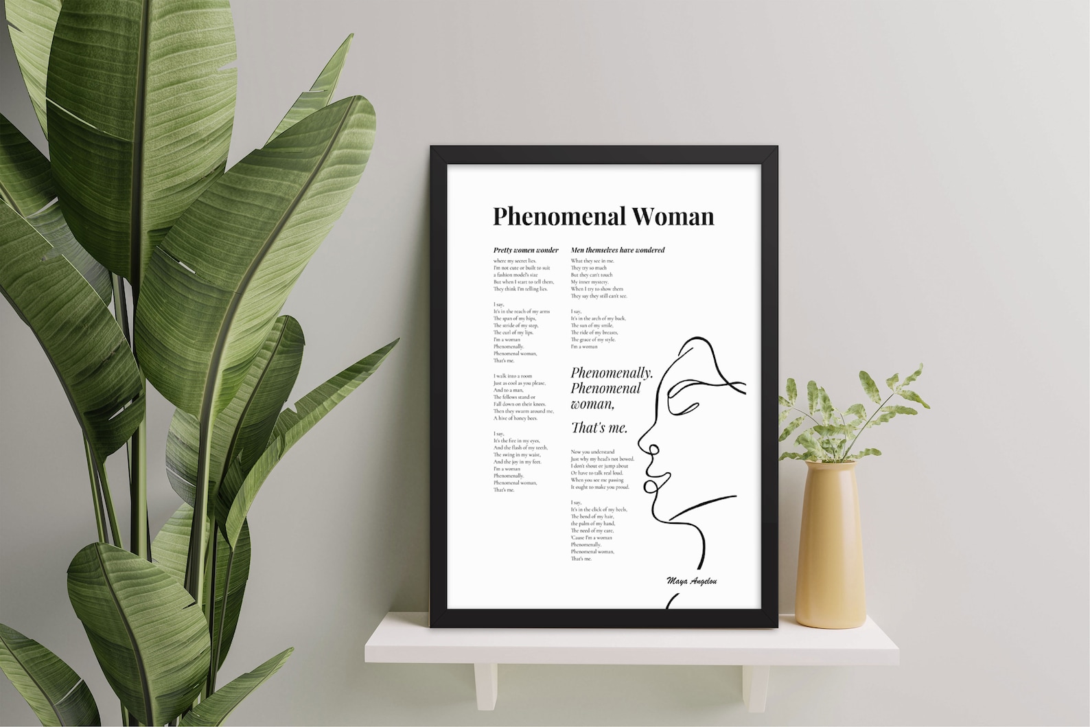 Phenomenal Woman by Maya Angelou Poem Print, Canvas, Framed Print ...