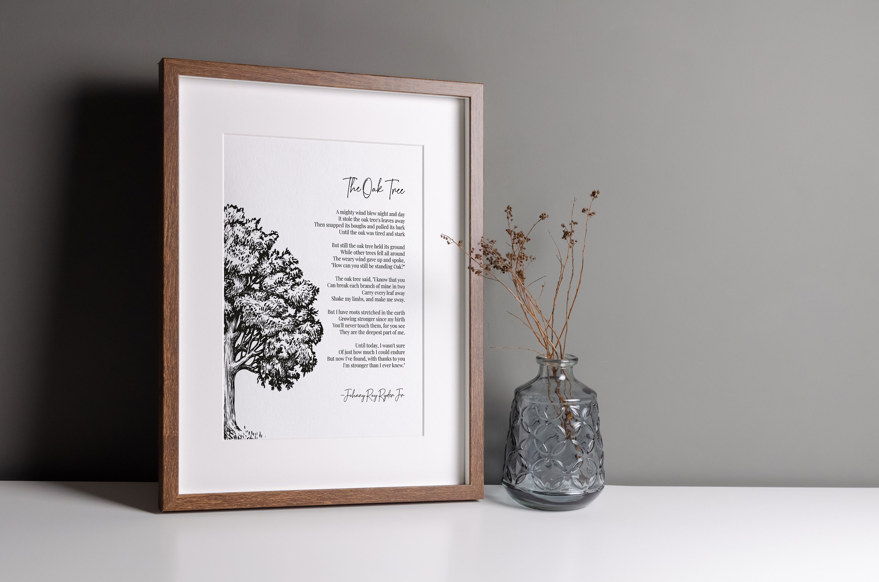 The Oak Tree Poem by Johnny Ray Ryder Jr. Print / Canvas / Framed Print ...