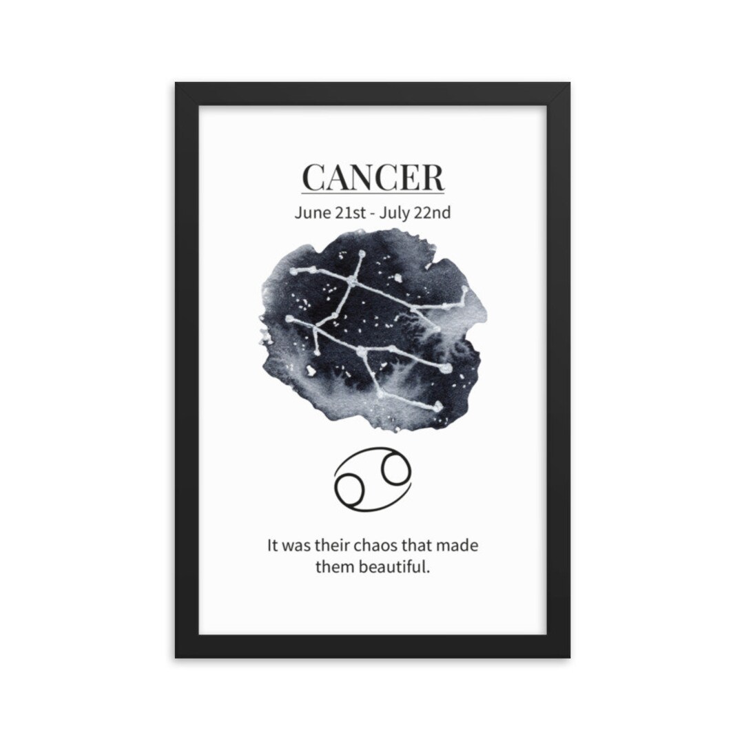 Cancer Zodiac Wall Art, Star Sign Decor, Canvas, Framed Print ...