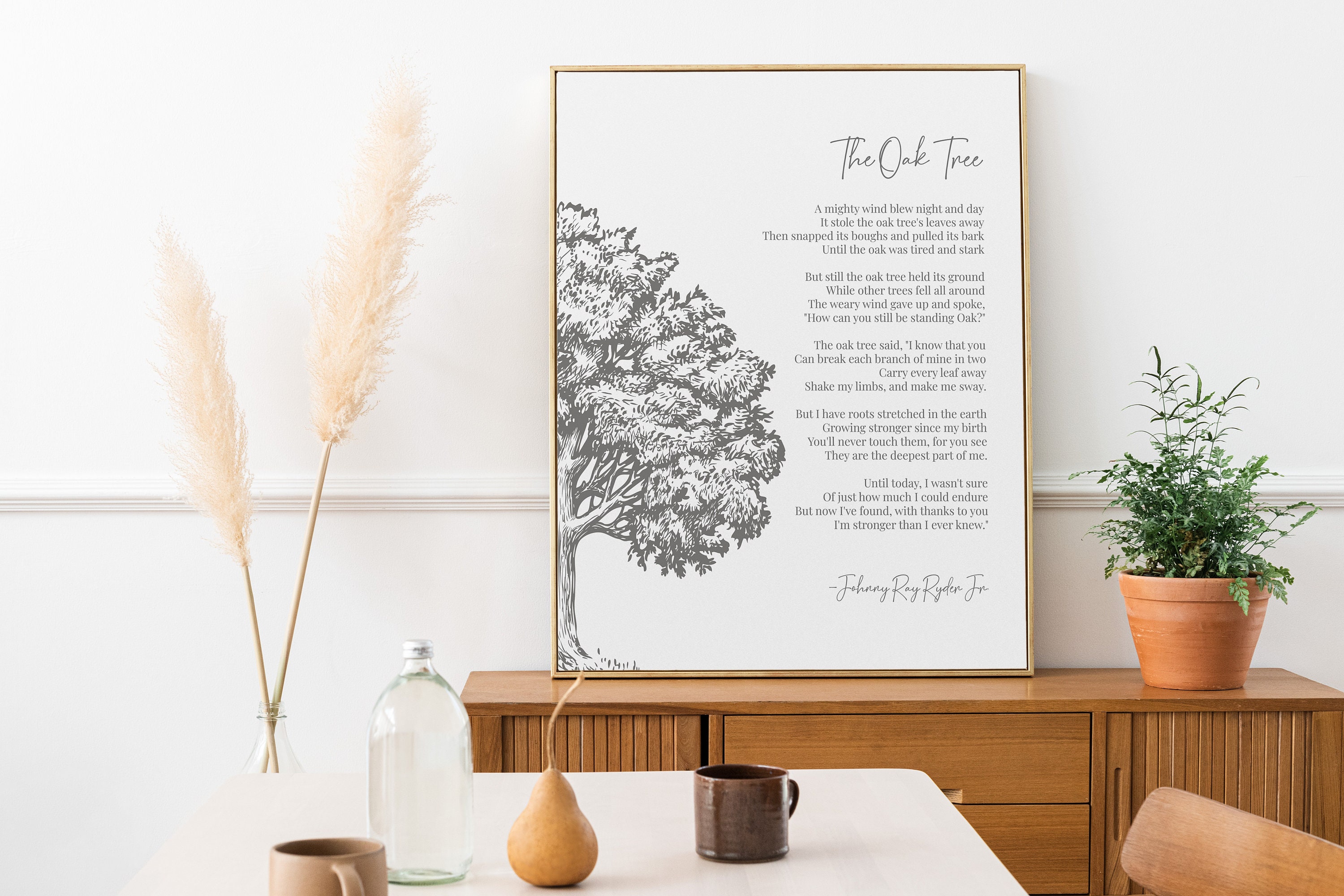 The Oak Tree Poem by Johnny Ray Ryder Jr. Print / Canvas / Framed Print ...