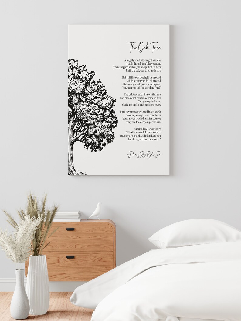 The Oak Tree Poem by Johnny Ray Ryder Jr. Print / Canvas / Framed Print ...