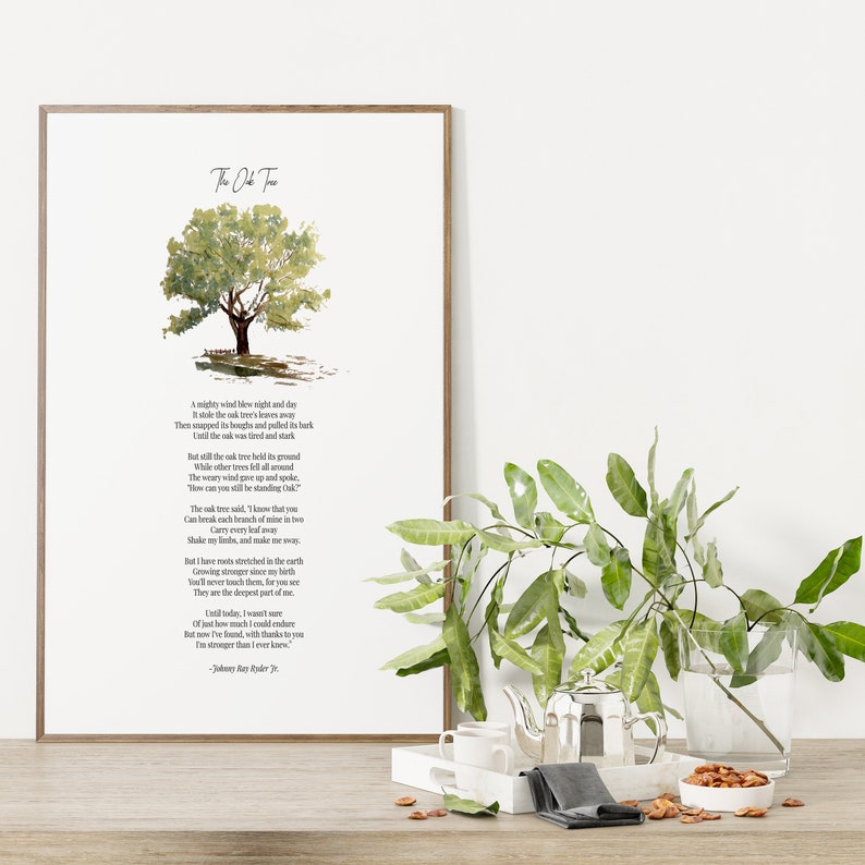 The Oak Tree Poem by Johnny Ray Ryder Jr. Print / Canvas / - Etsy Australia