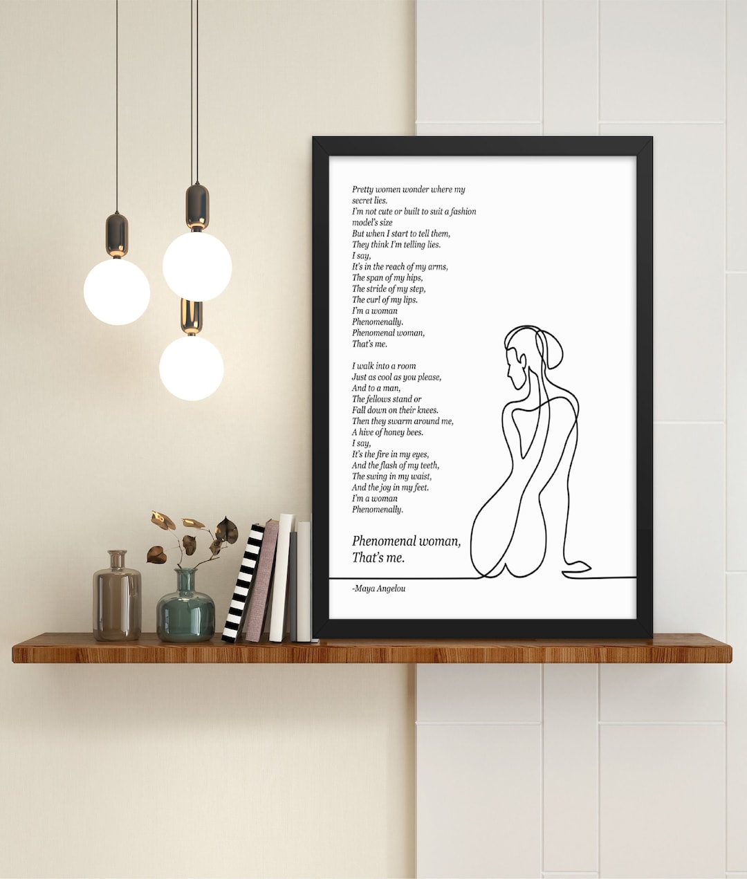 Maya Angelou Poem Print - Phenomenal Woman Line Art - Etsy