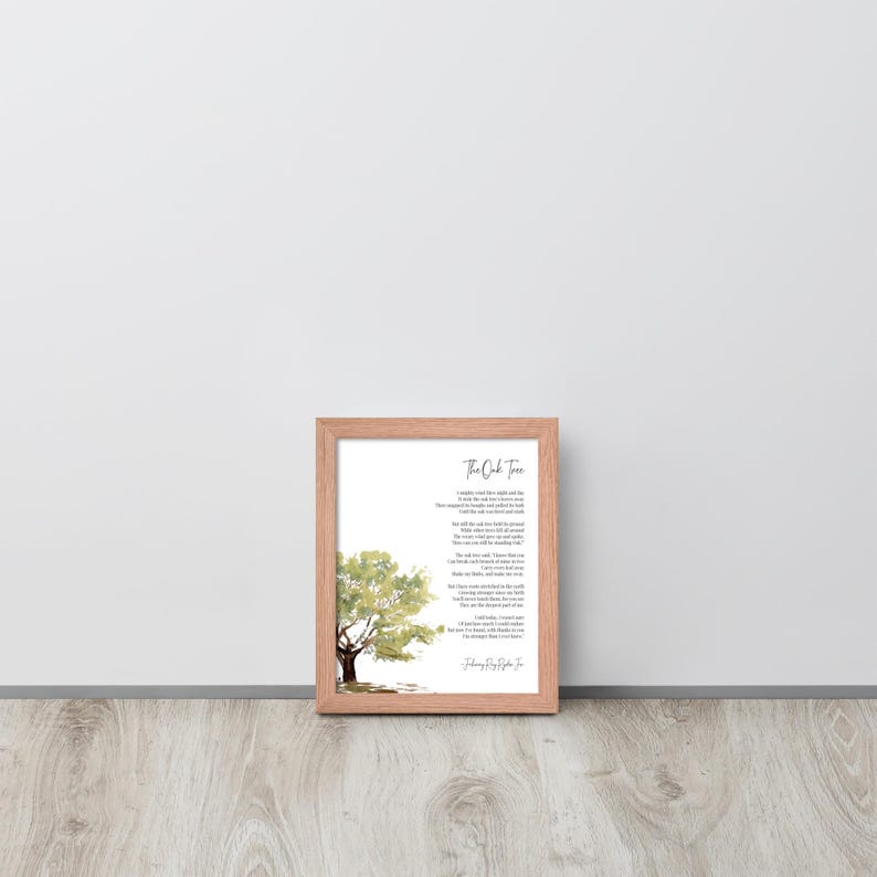 The Oak Tree Poem by Johnny Ray Ryder Jr. Framed Print 8x10" - Etsy