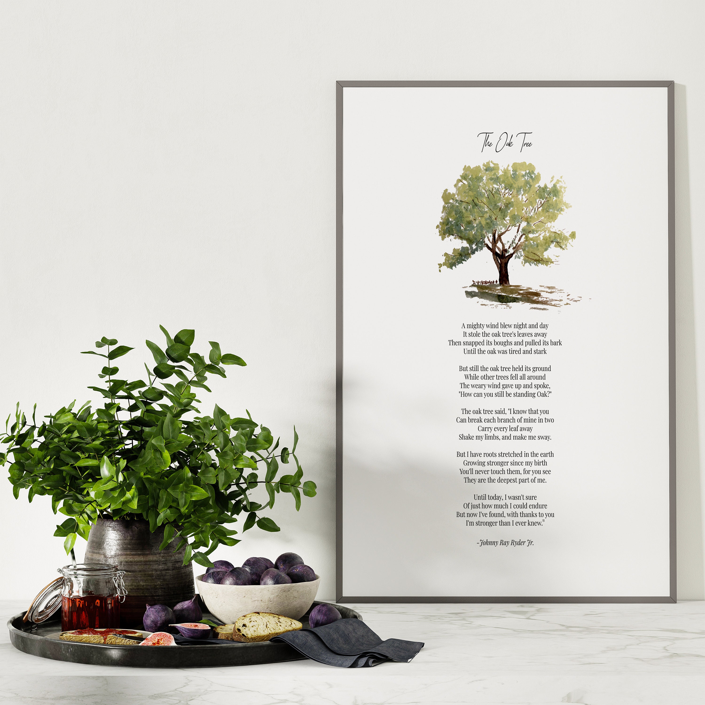 The Oak Tree Poem by Johnny Ray Ryder Jr. Print / Canvas / Framed Print ...