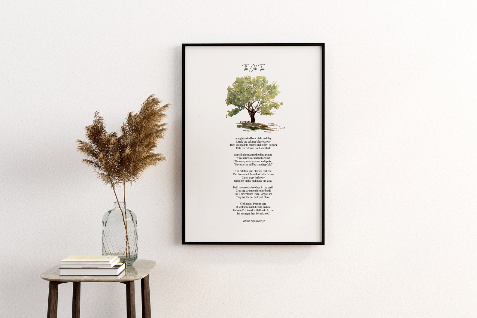 The Oak Tree Poem by Johnny Ray Ryder Jr. Print / Canvas / Framed Print ...