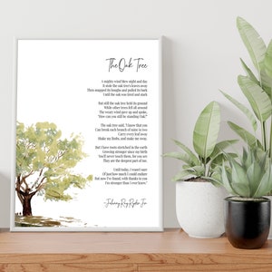 The Oak Tree Poem by Johnny Ray Ryder Jr. Print / Canvas / Framed Print ...