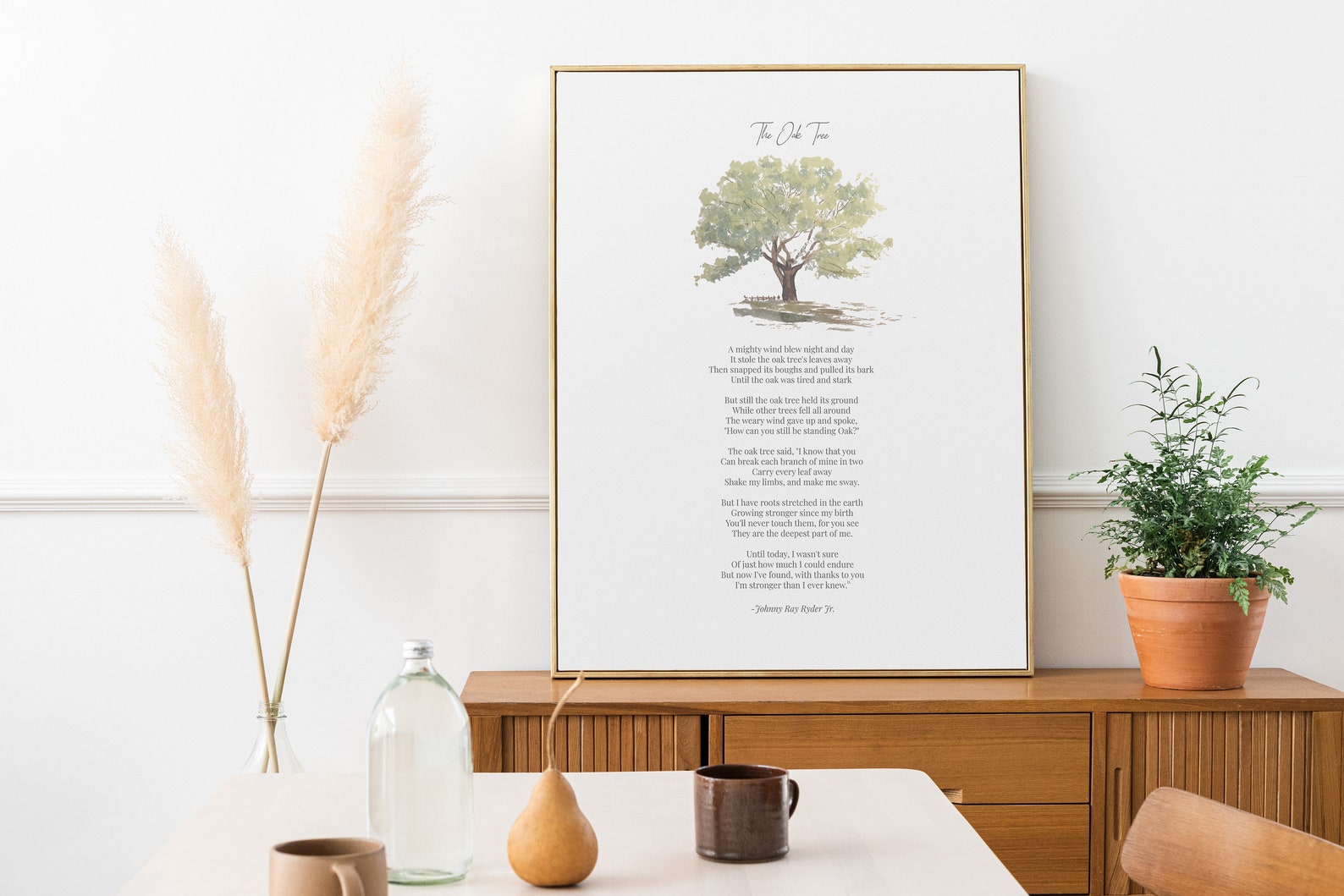The Oak Tree Poem by Johnny Ray Ryder Jr. Print / Canvas / Framed Print ...