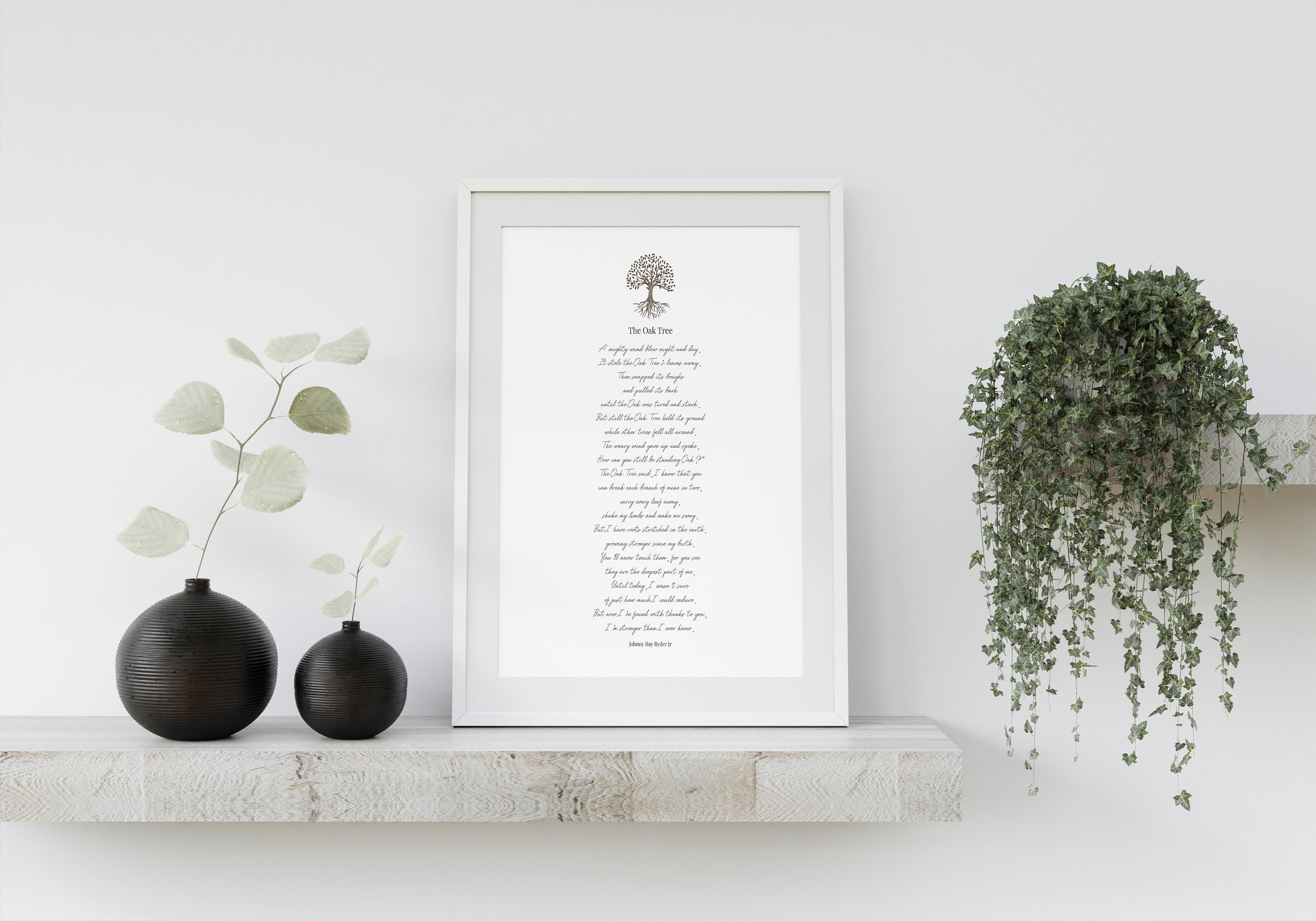 The Oak Tree Poem by Johnny Ray Ryder Jr. Print / Canvas / Framed Print ...
