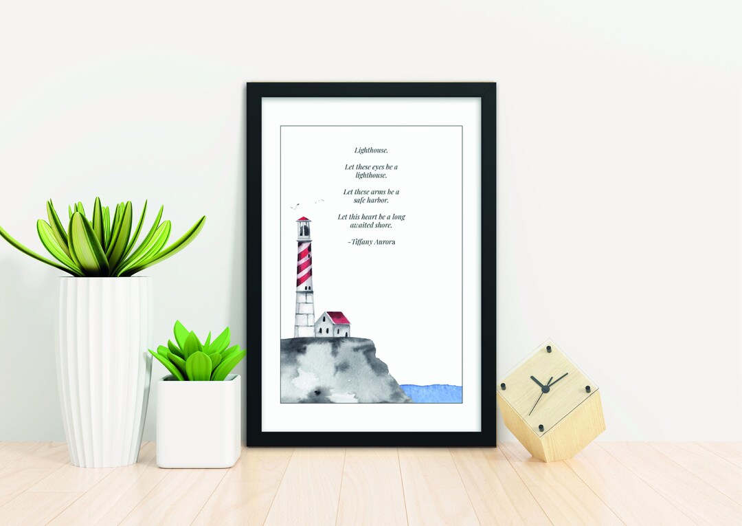 Lighthouse Poem Wall Art, Canvas, Print, Framed Print, Beautiful ...