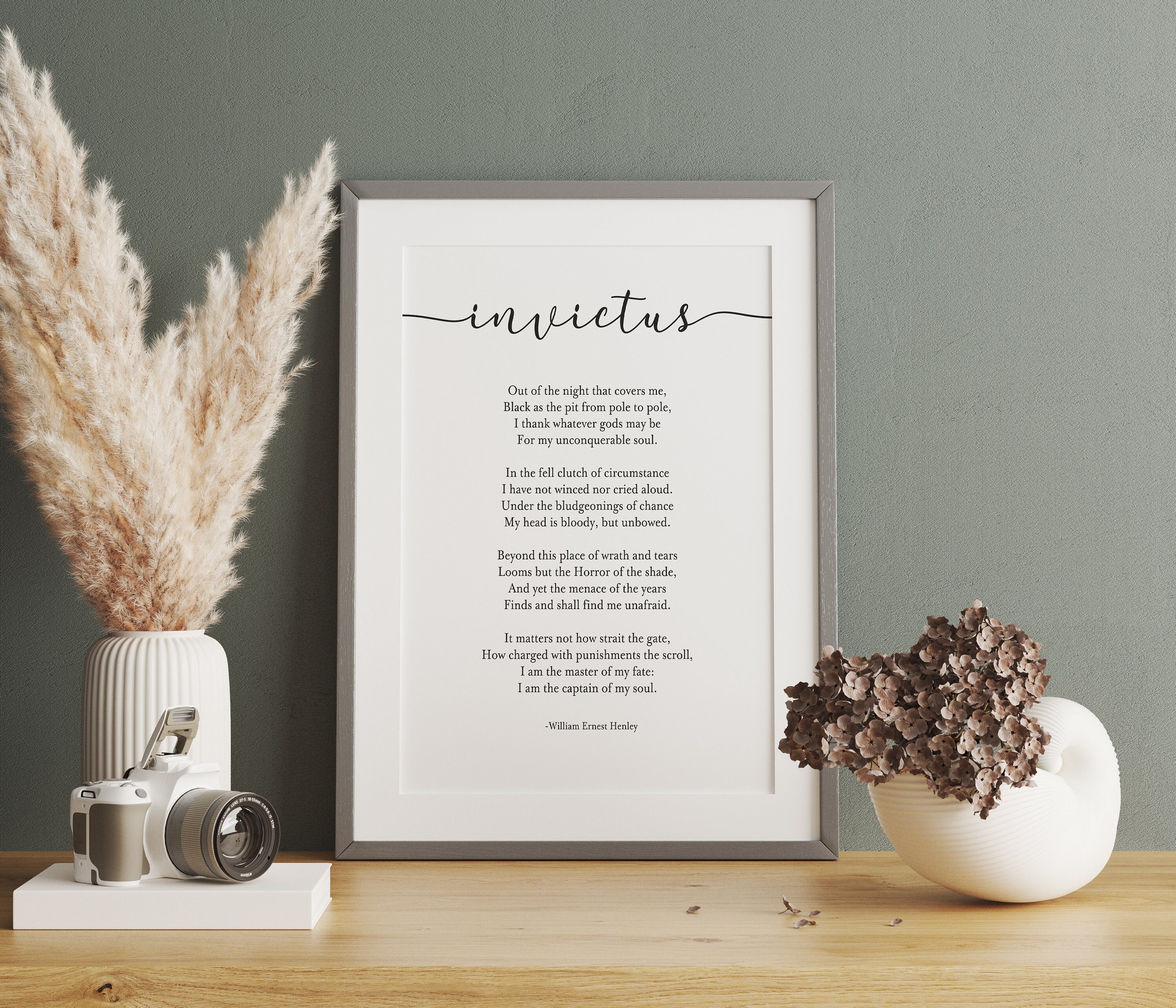 Invictus William Ernest Henley Print Framed Print Canvas - Etsy