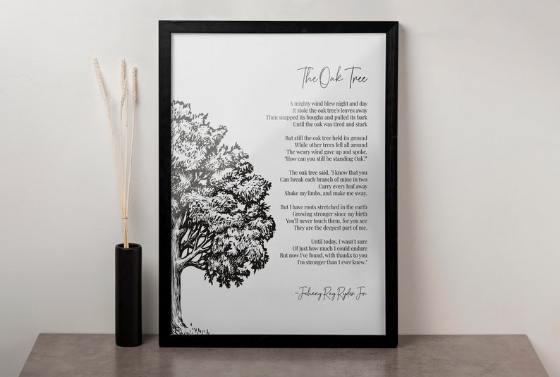 The Oak Tree Poem by Johnny Ray Ryder Jr. Print / Canvas / Framed Print ...