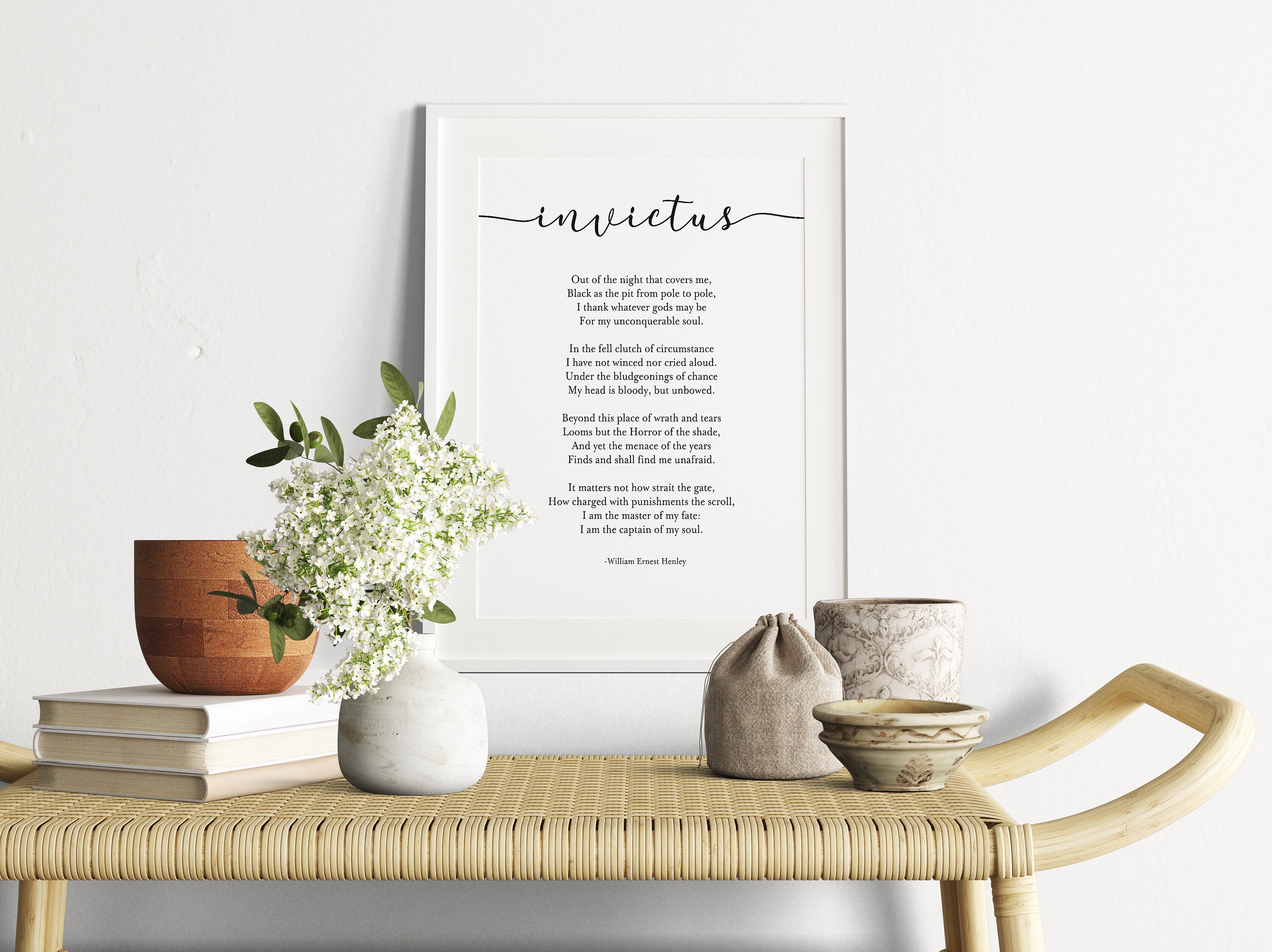 Invictus William Ernest Henley Print Framed Print Canvas - Etsy