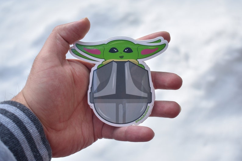Grogu Helmet Vinyl Sticker - Etsy