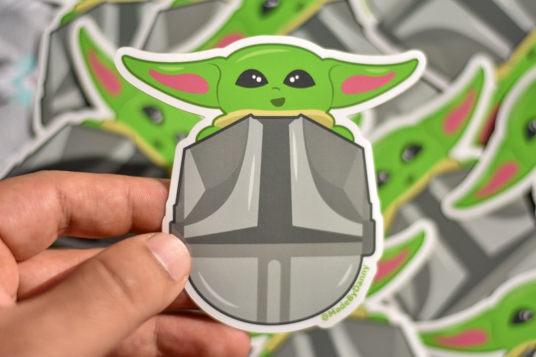 Grogu Helmet Vinyl Sticker - Etsy