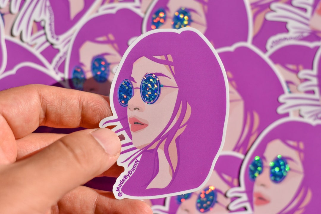 Luna Blue Glitter Sticker - Etsy