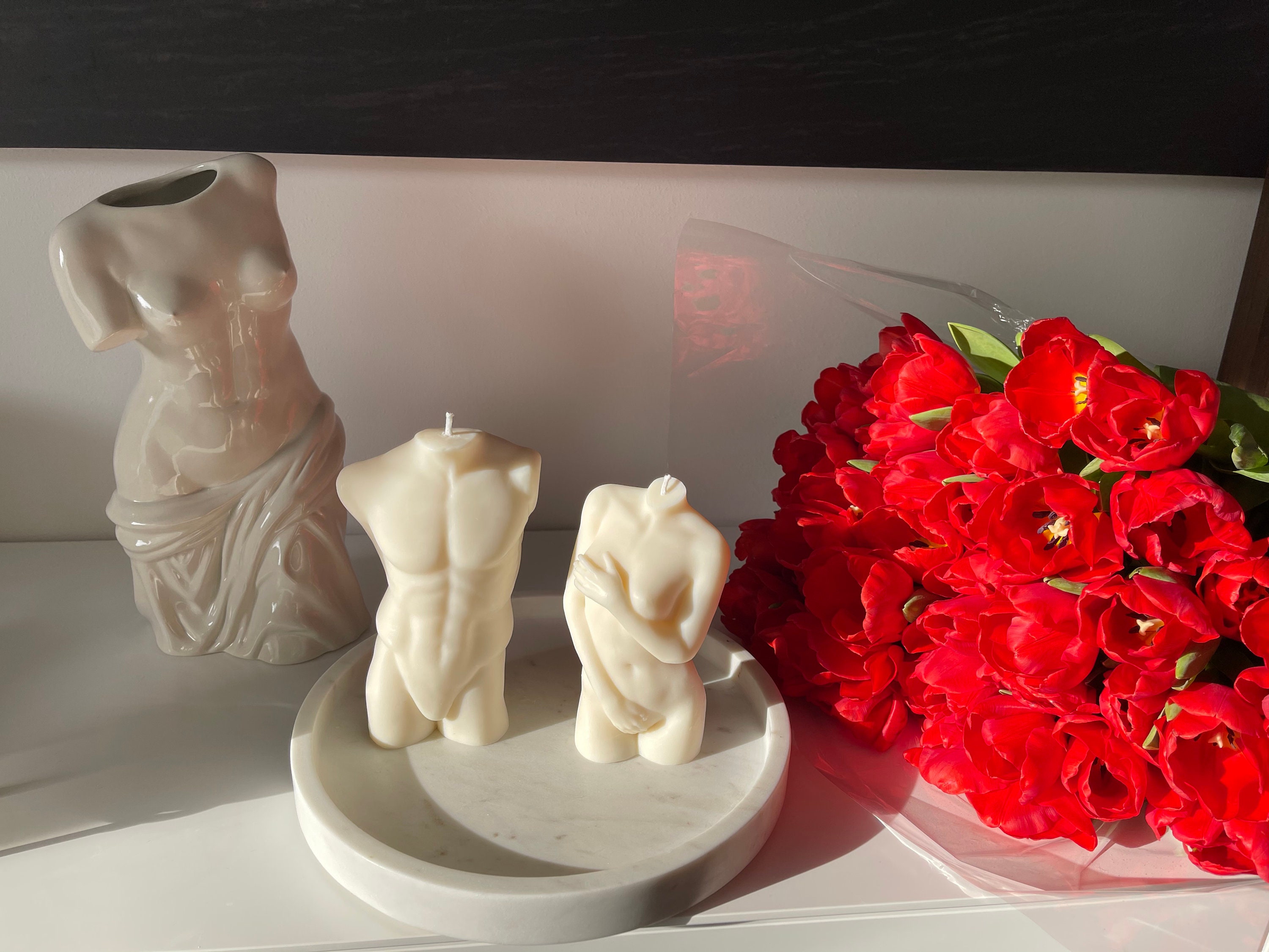 XL Shy Female Torso Candle/ Body Candle/ Kezen/ Bubbles Candle ...