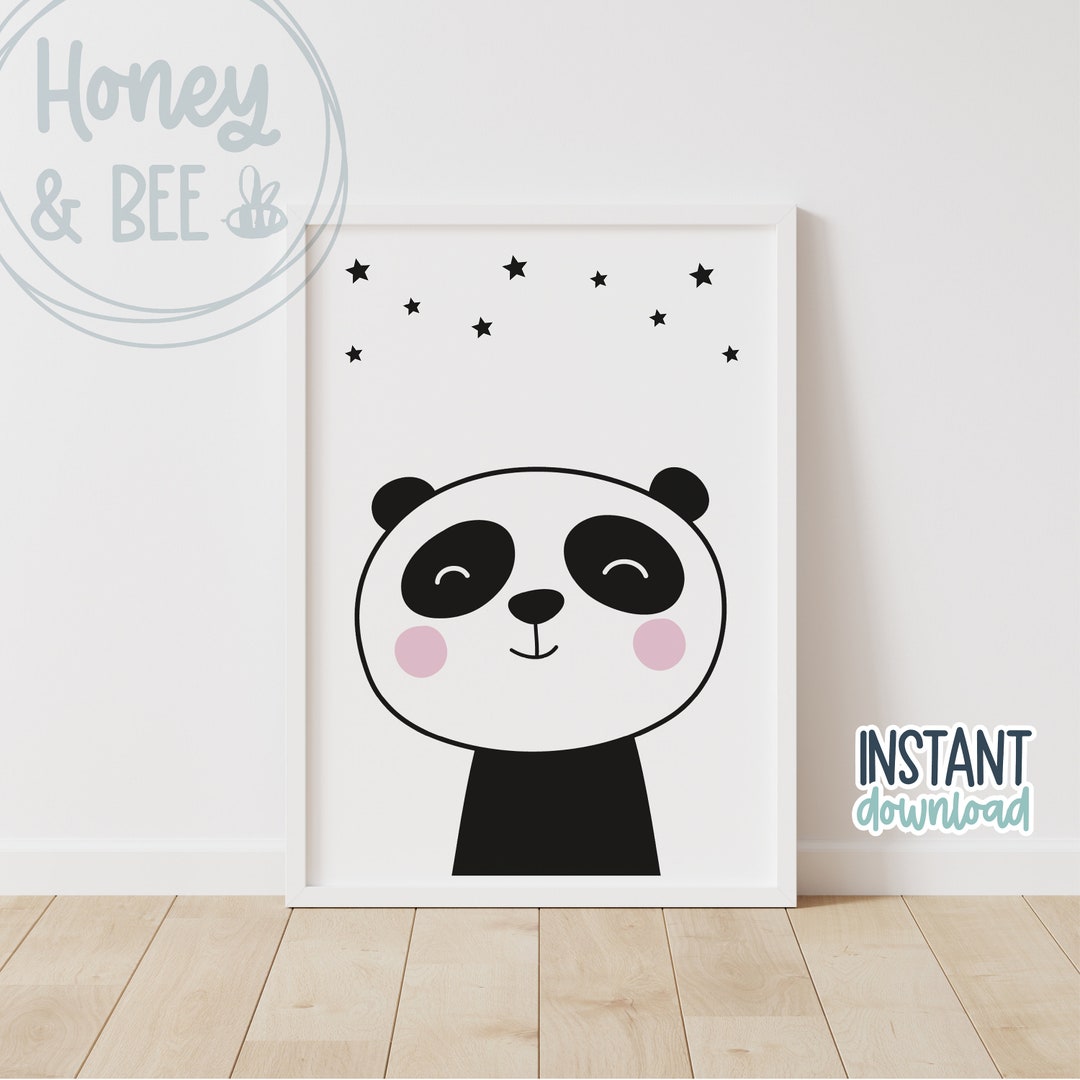 Panda Printable | Instant Download | Scandinavian Style Print | Kid's ...