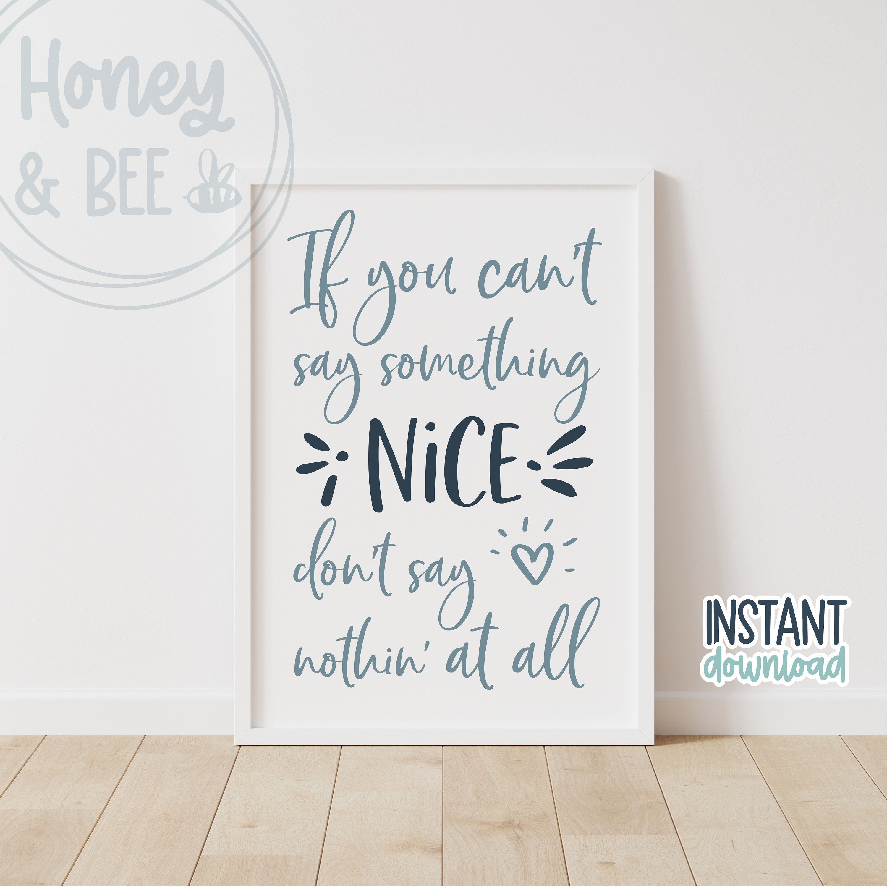 If You Can't Say Something Nice Don't Say Nothin' at All Printable | Bambi Quote | Instant ...