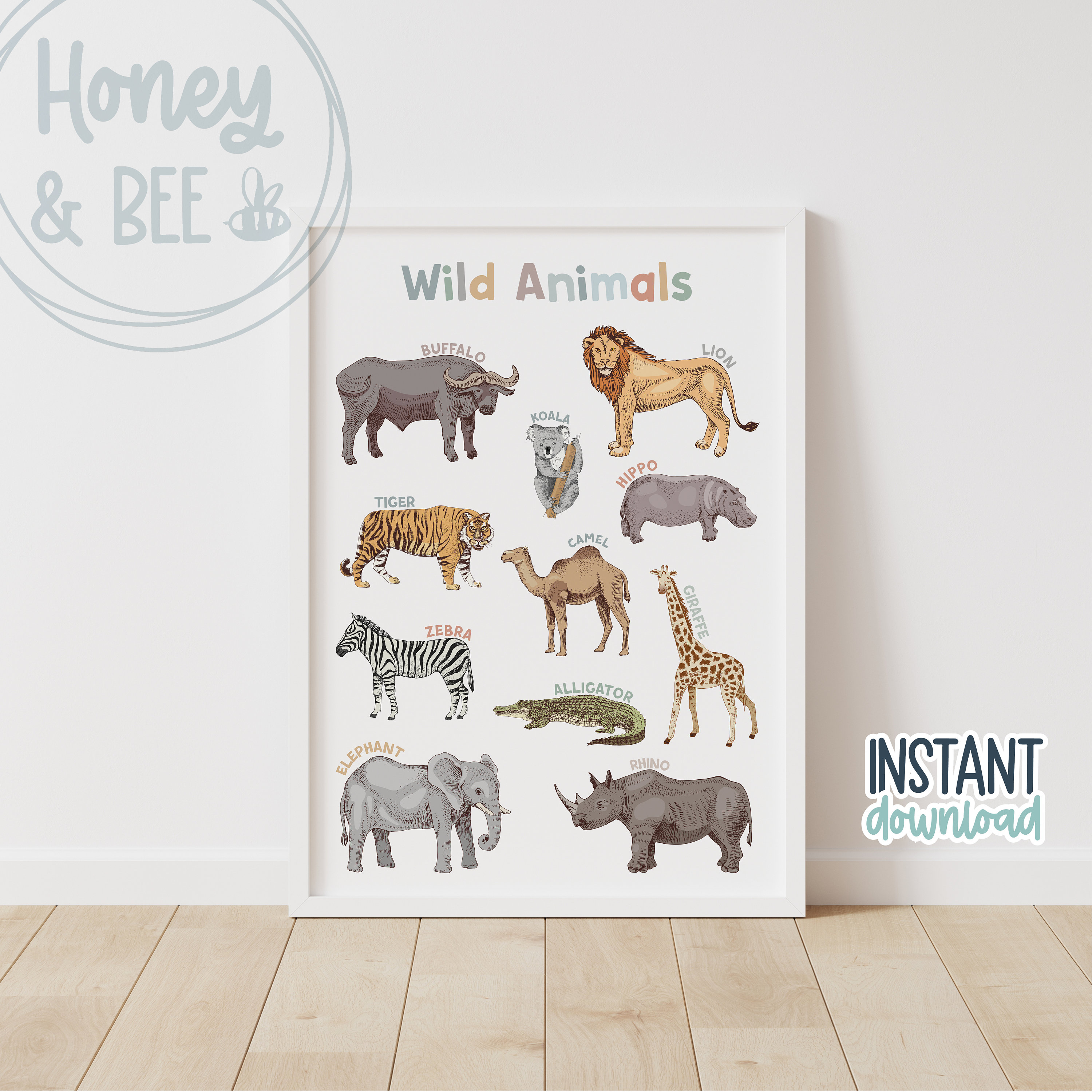 INSTANT DOWNLOAD | Wild Animals, Digital Download, Home School ...