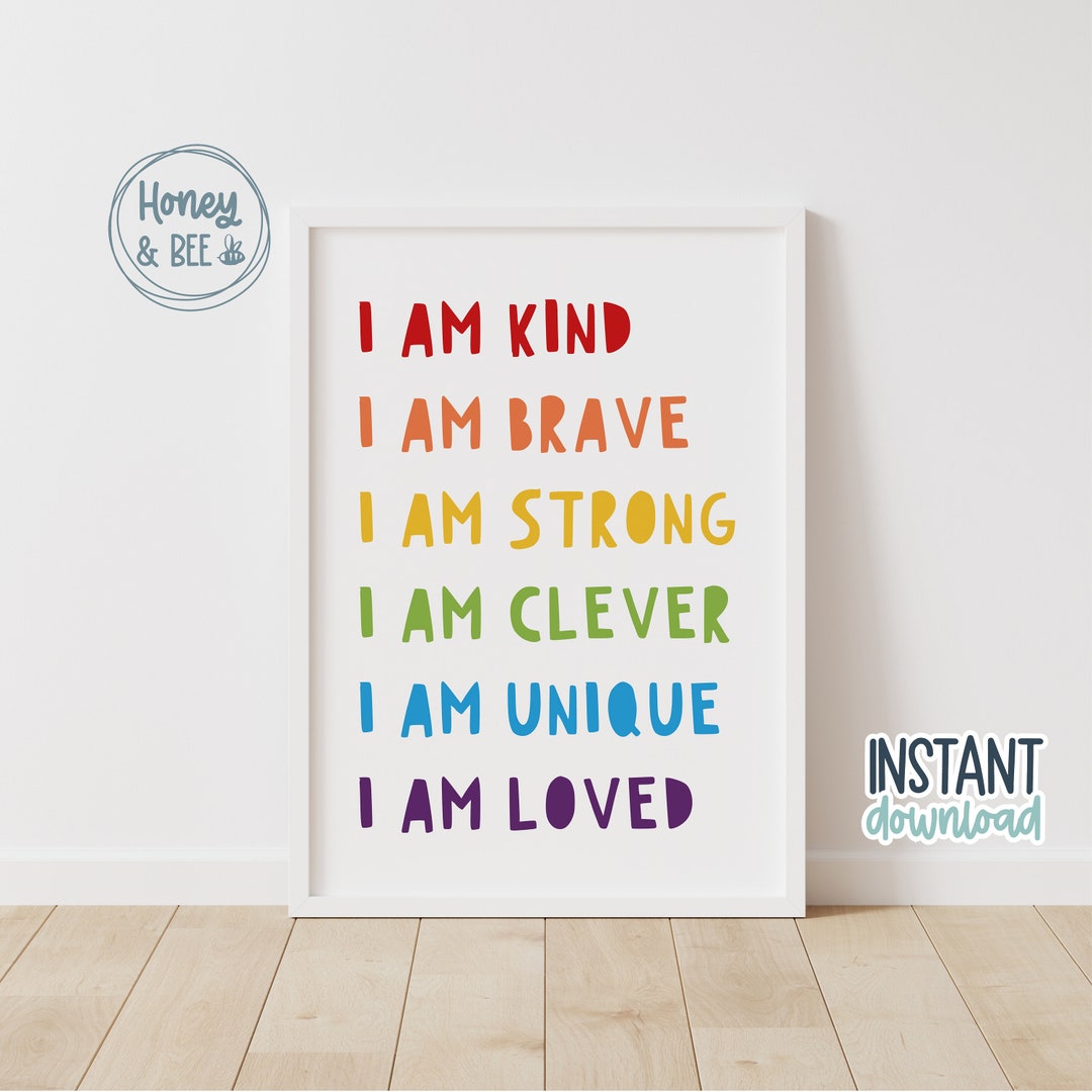 Rainbow Colours Nursery Printable | Affirmation Print | Instant ...