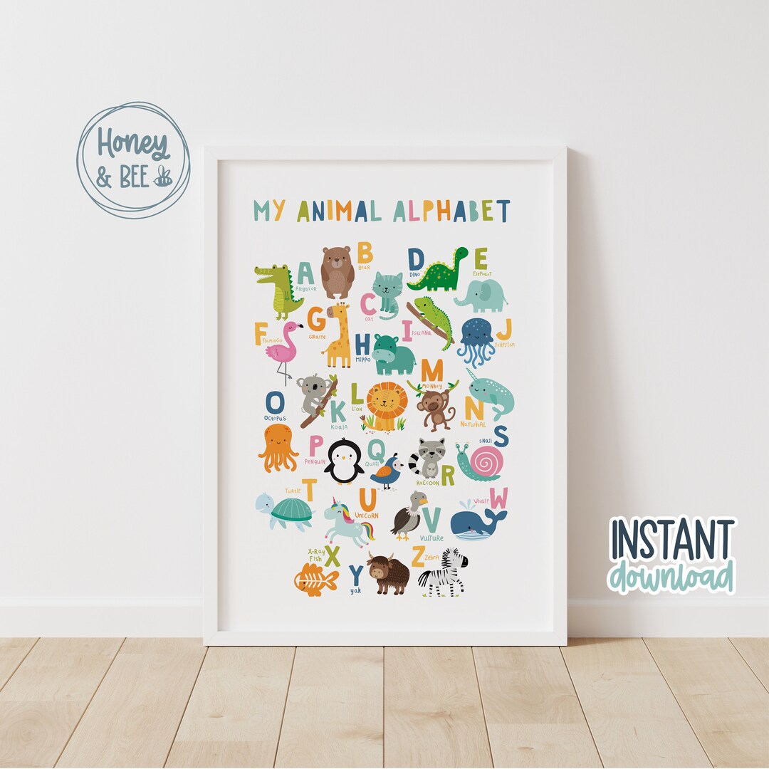 Animal ABC Nursery Printable | Instant Download | Kid's Room Decor ...