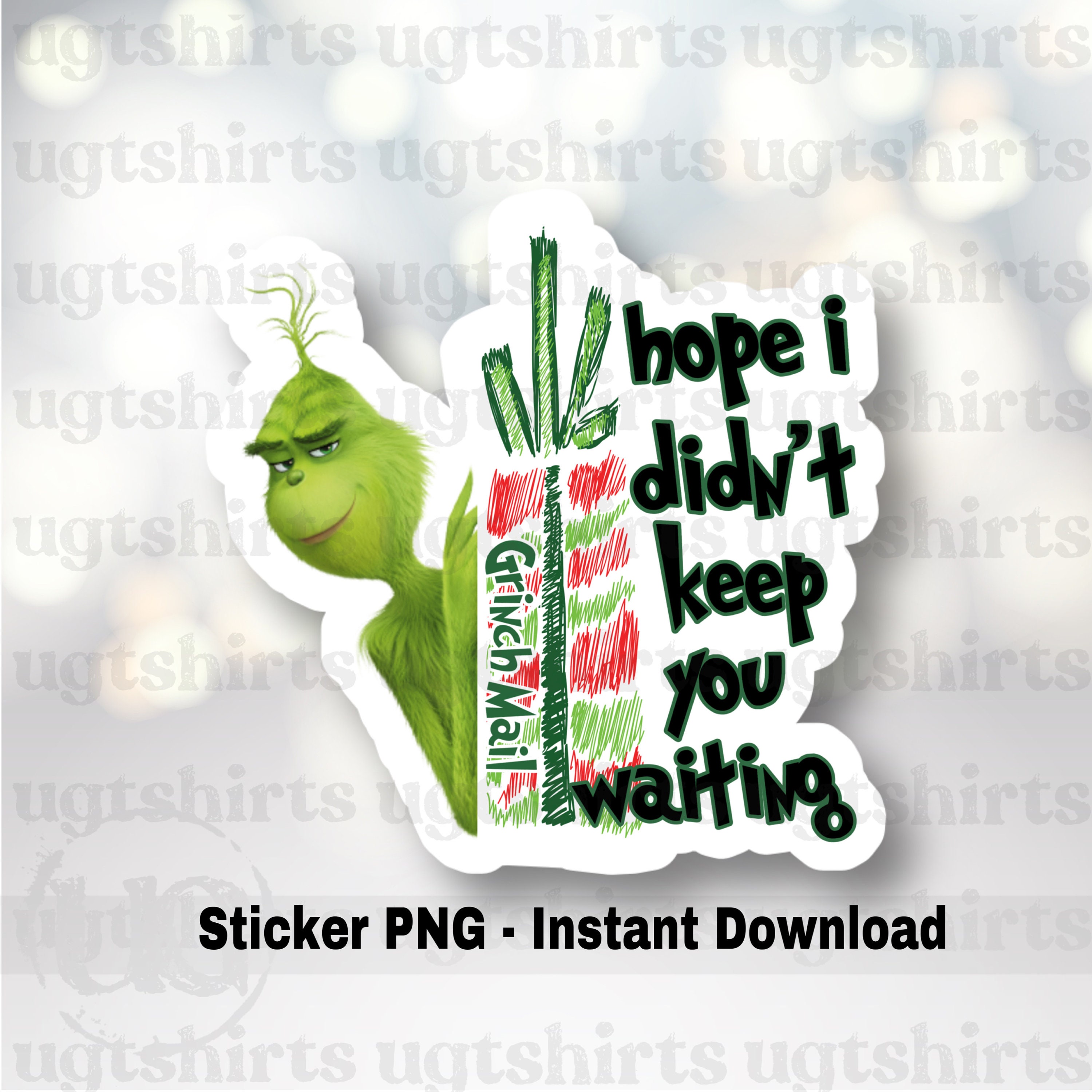 Grinch Sticker png Business Mail Label Png Print Then Cut | Etsy