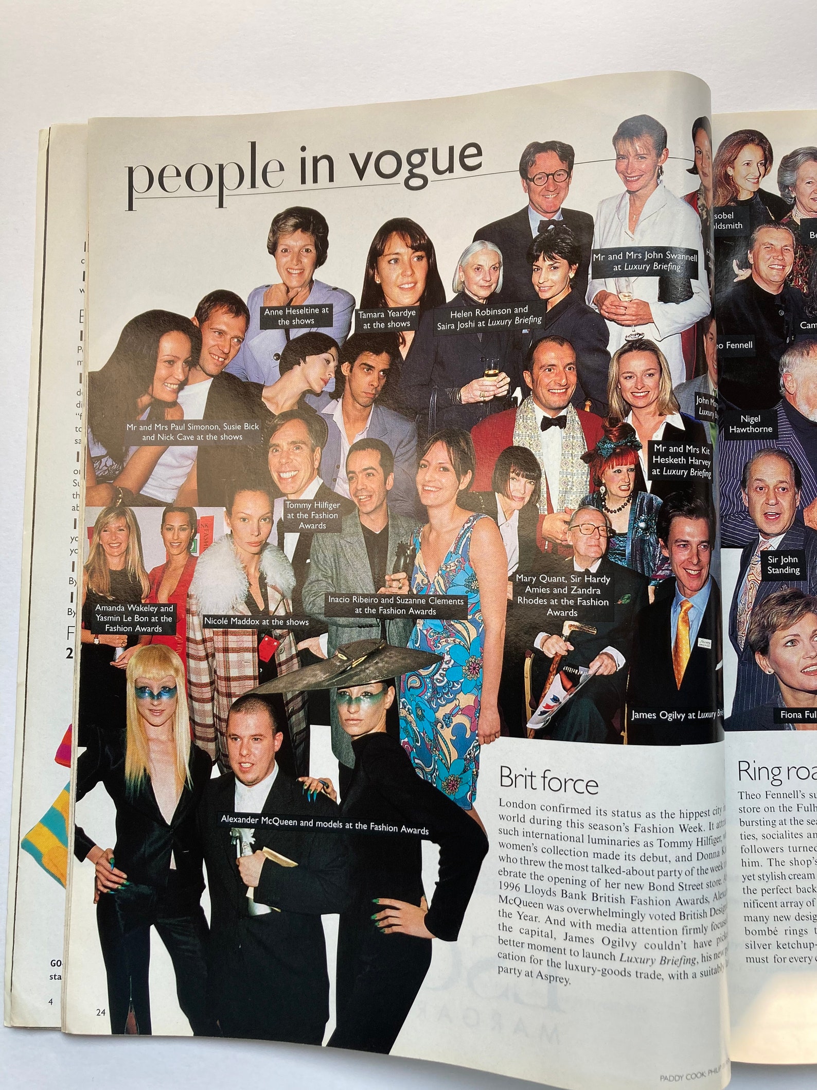 Vogue Magazine UK, January 1997. Patsy Kensit Cover, Liam Gallagher ...