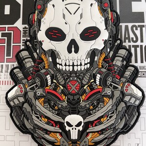 PATCHLAB Cyborg 1 Punisher Cyberpunk PVC Morale Patches Hook and Loop ...
