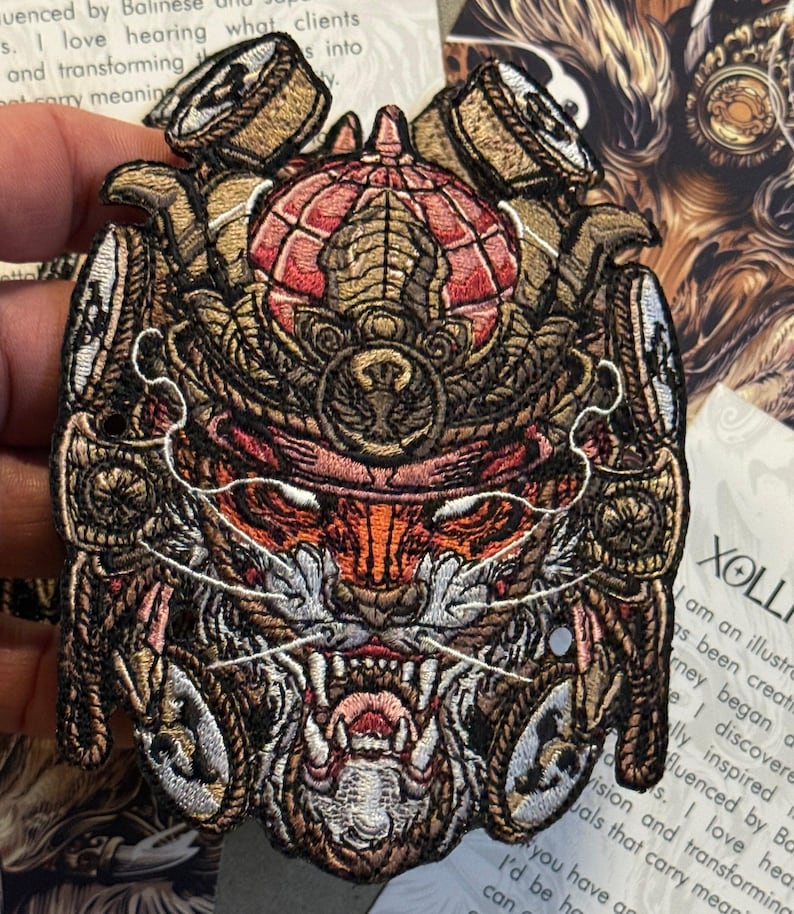 Tiger Warrior Samurai Helmet Embroidery Morale Patch – Japanese Tattoo ...
