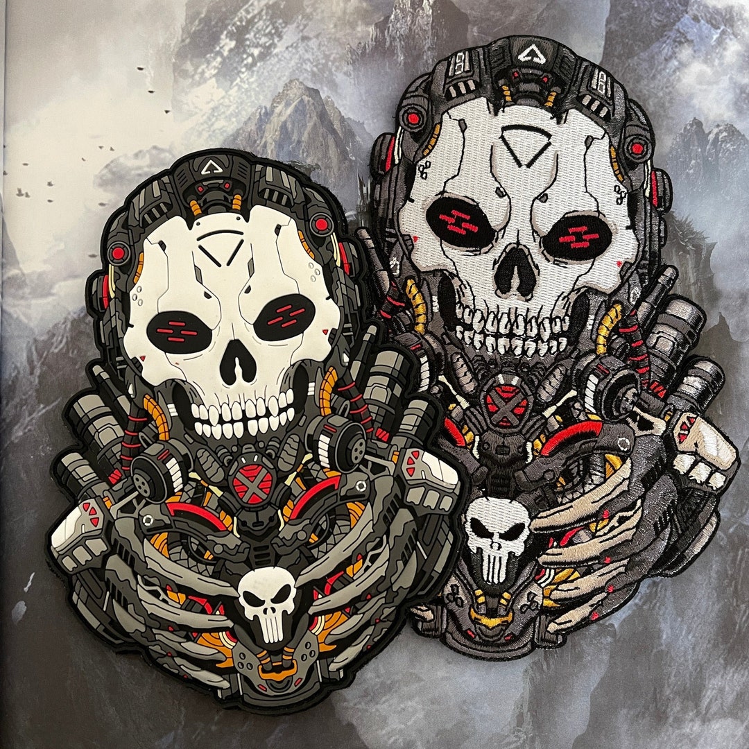 PATCHLAB Cyberpunk Skull Manga PVC Morale Patches Velcro Embroidered Patches Hook and Loop ...