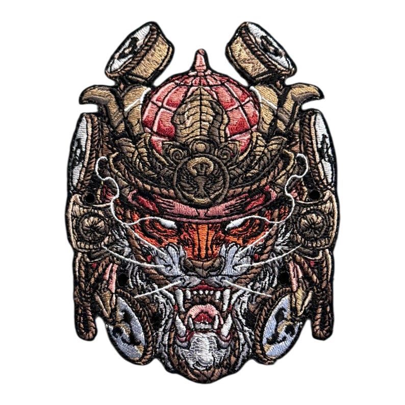 Tiger Warrior Samurai Helmet Embroidery Morale Patch – Japanese Tattoo ...