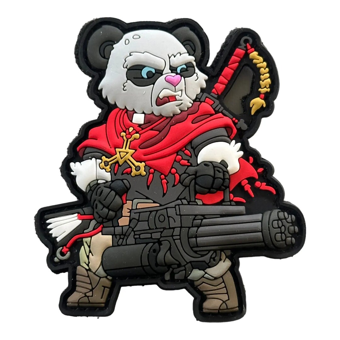 PATCHLAB Tactical Panda Veteran Soldier PVC Morale Patches Hook and Loop | Hook and Loop Patches ...