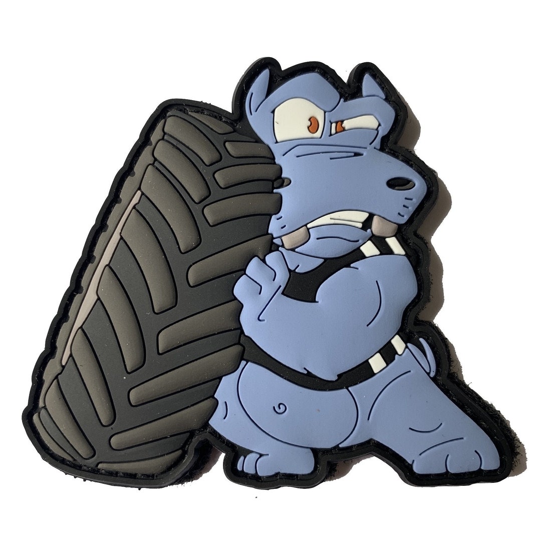 PATCHLAB Fitness Hippo Squad Tyre PVC Morale Patches | Hook and Loop Patches | Patches for ...