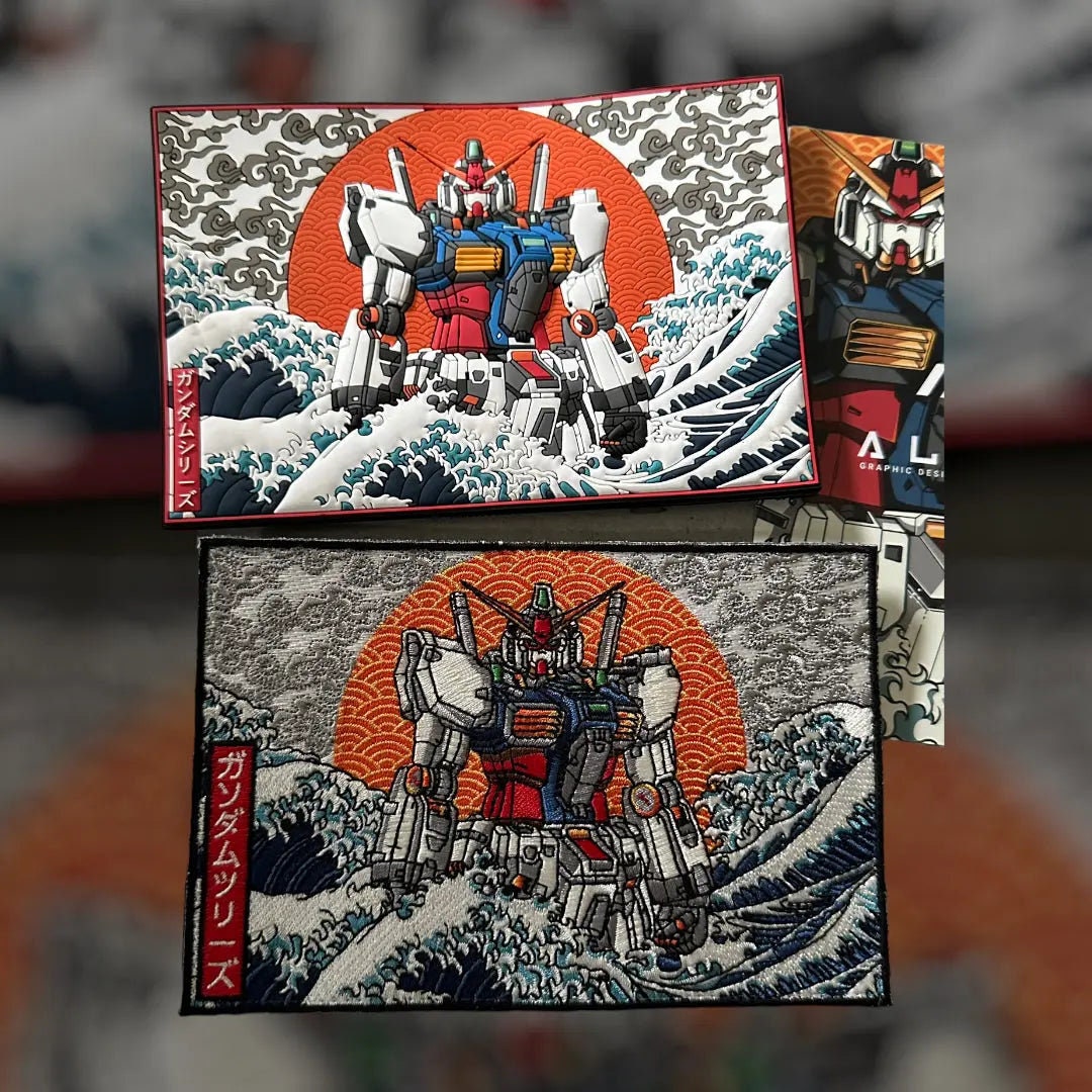 PATCHLAB Robot Great Wave Kanagawa Japan PVC Morale Patches Hook and ...