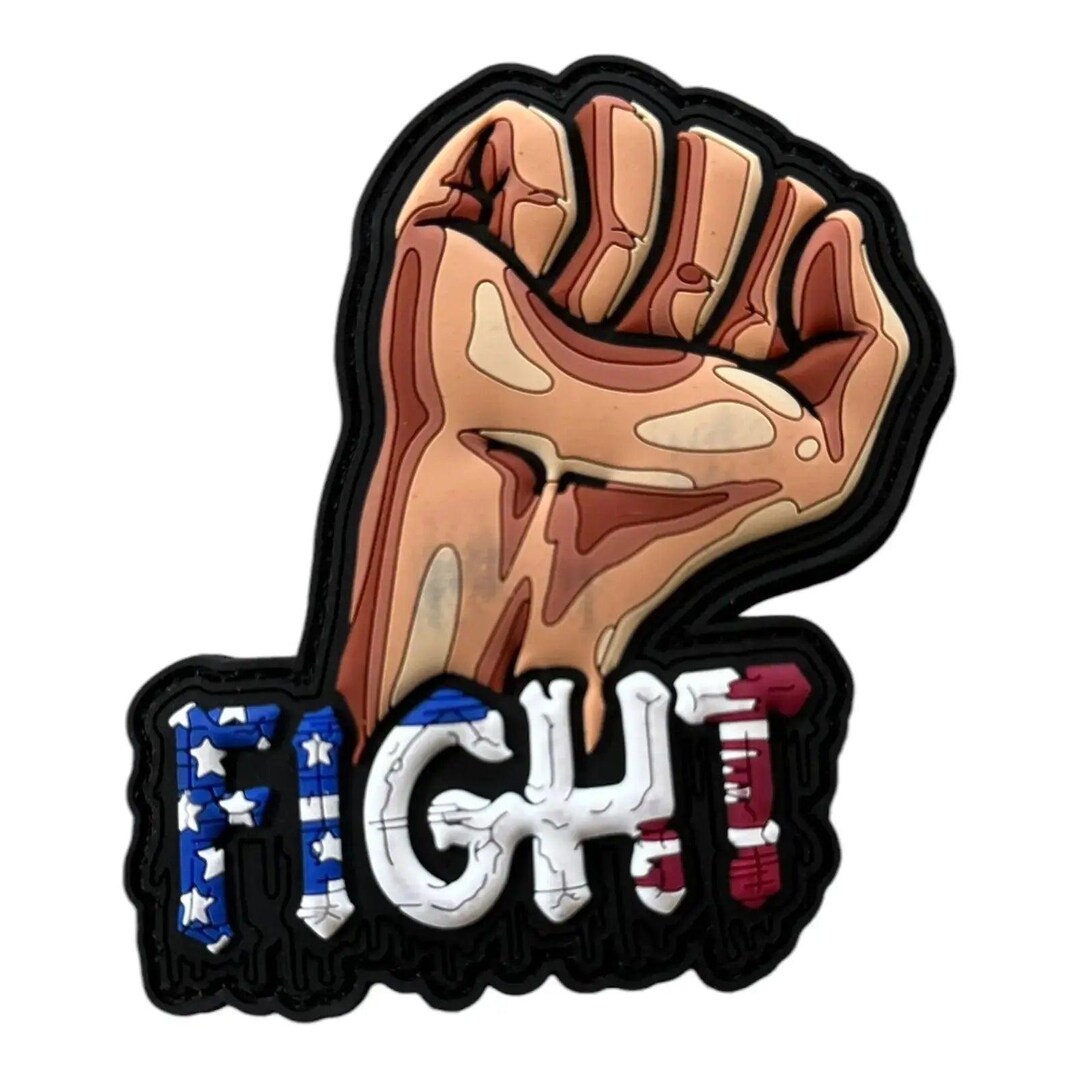 PATCHLAB Trump Fight USA Flag Fist PVC Morale Patch... With Hook and ...